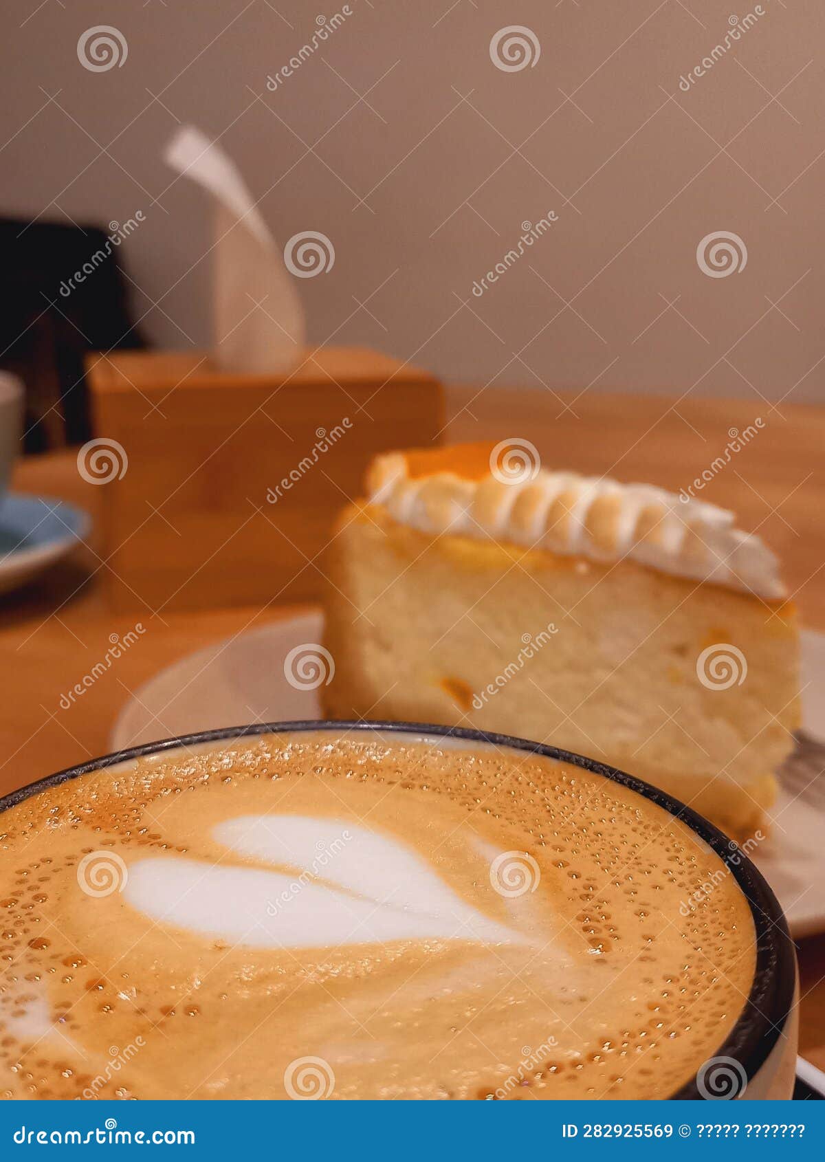 Delicious Coffee and Cake in a Cozy Cafe Stock Image - Image of cake ...