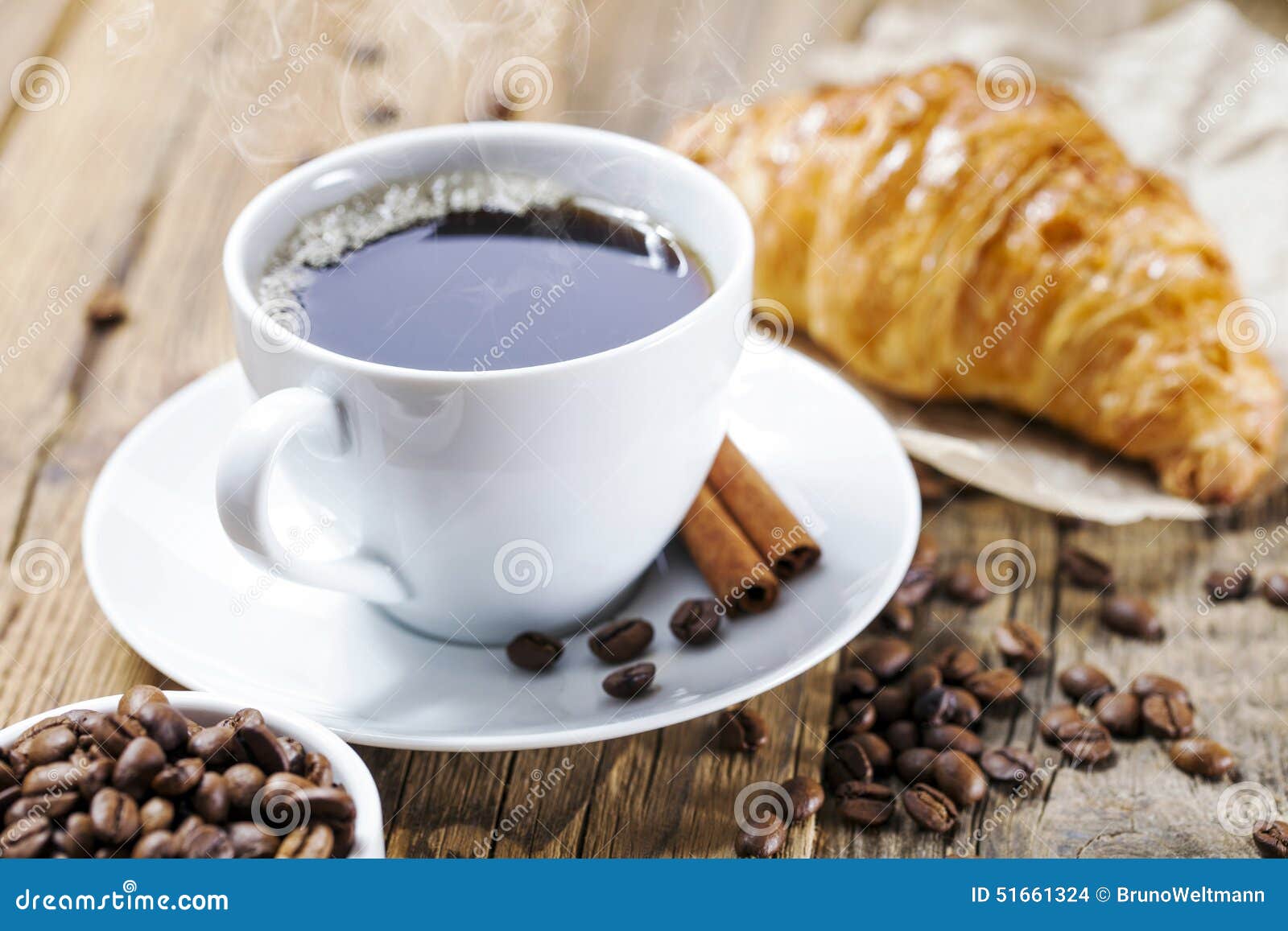 Delicious Coffee with Sweets on a Wooden Table Stock Photo - Image of ...