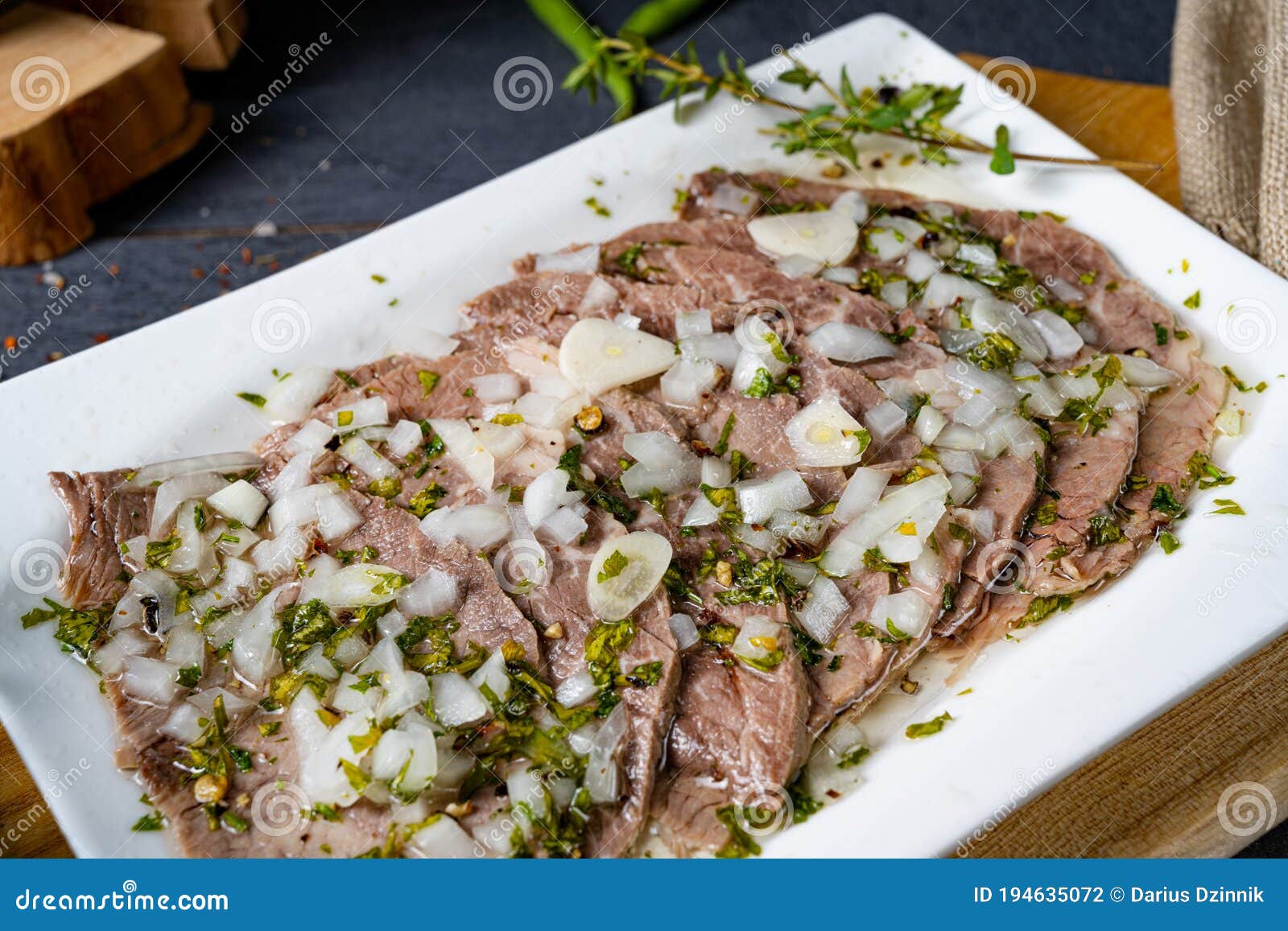 Delicious Cold Beef with Vinaigrette Stock Photo - Image of vinaigrette ...