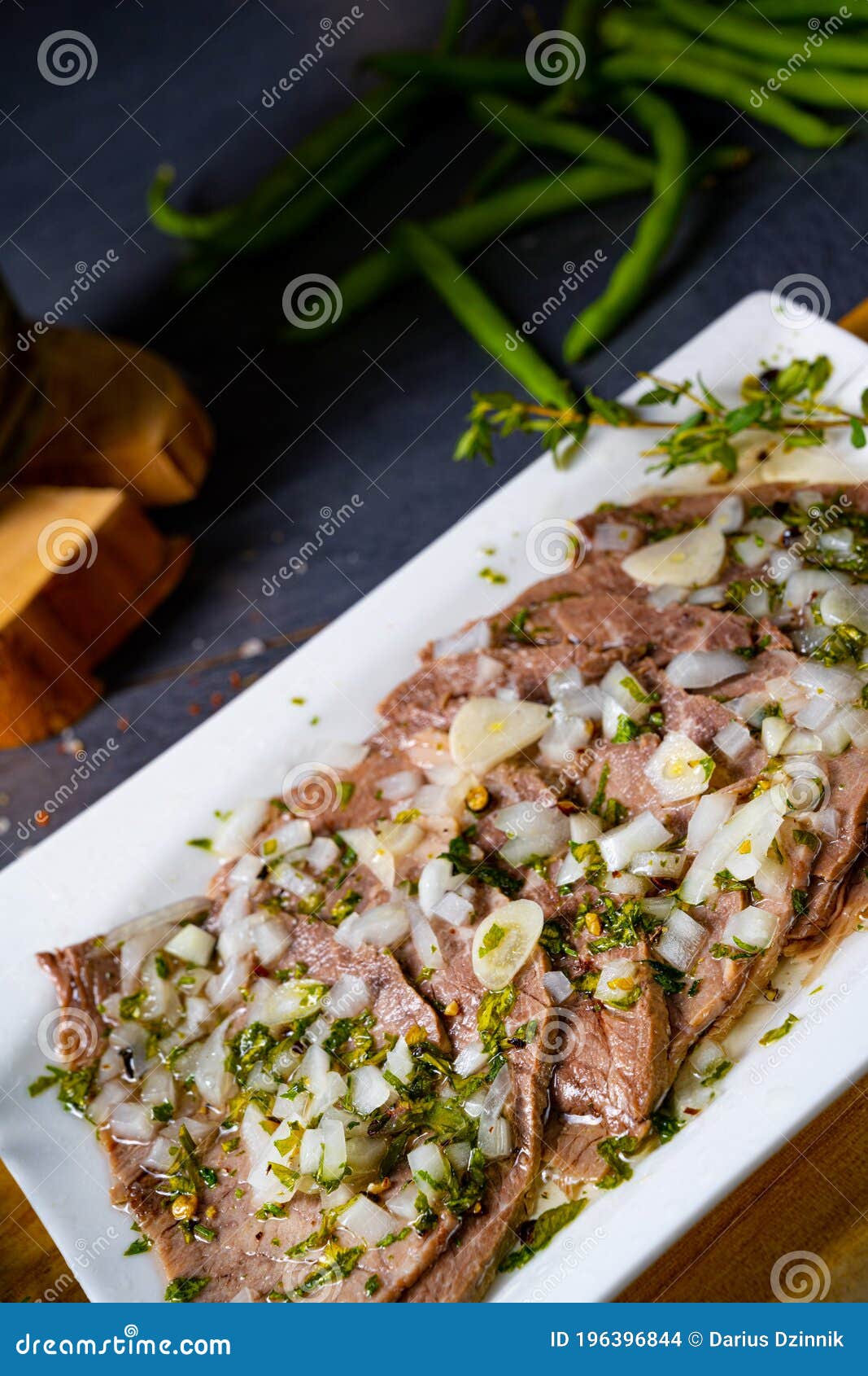 Delicious Cold Beef with Vinaigrette Stock Photo - Image of pastel ...