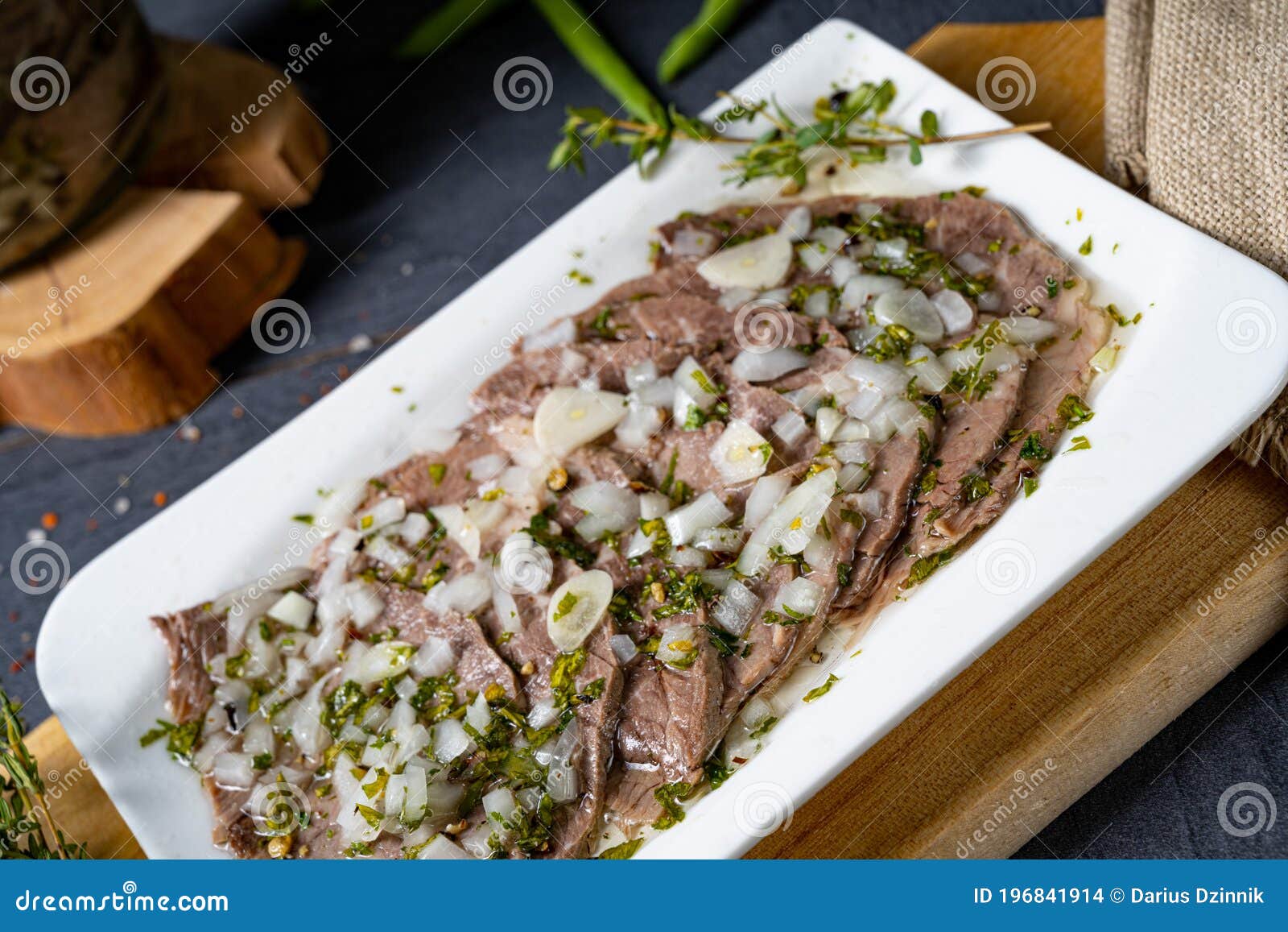 Delicious Cold Beef with Vinaigrette Stock Photo - Image of germany ...