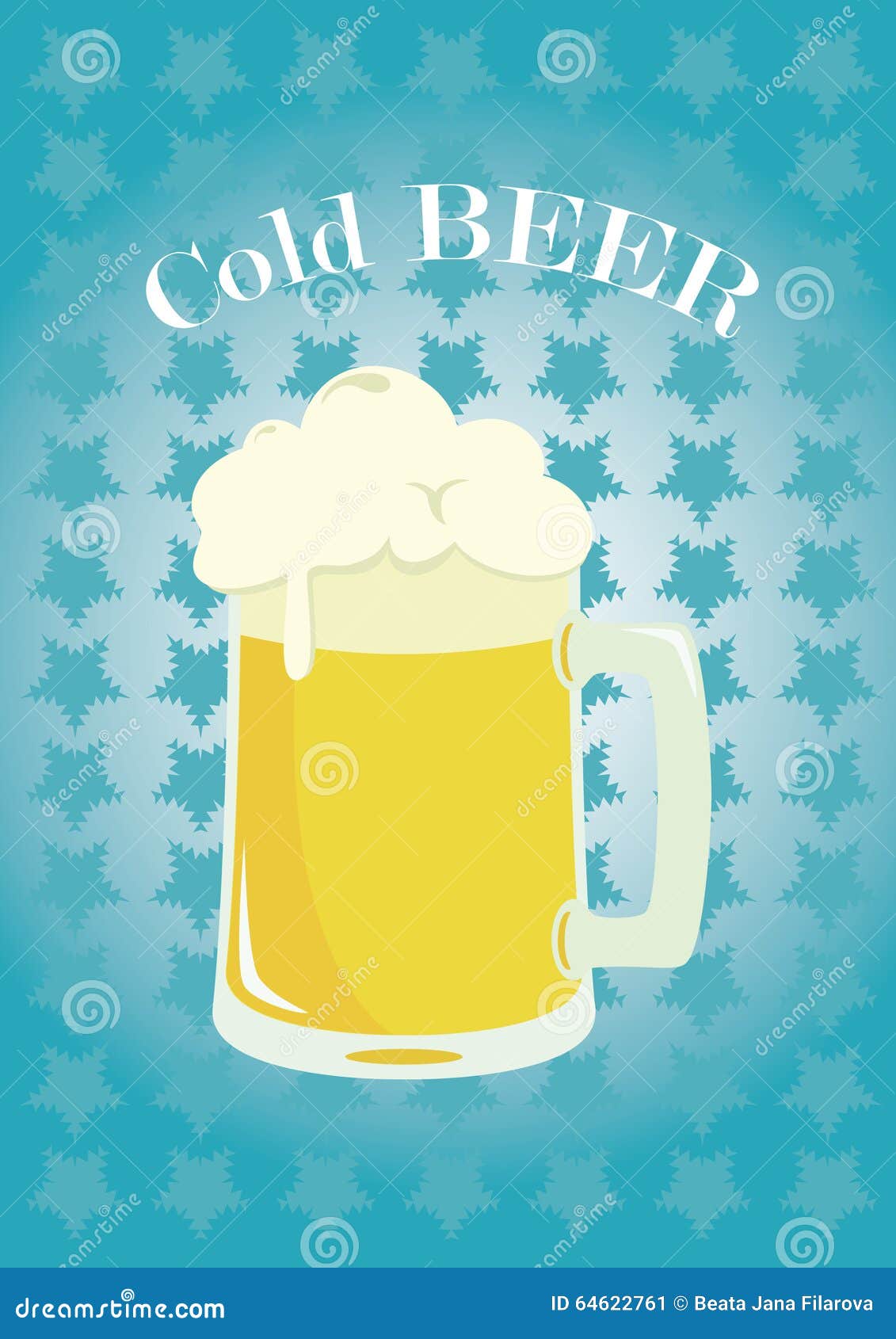Delicious cold beer stock vector. Illustration of merriment - 64622761