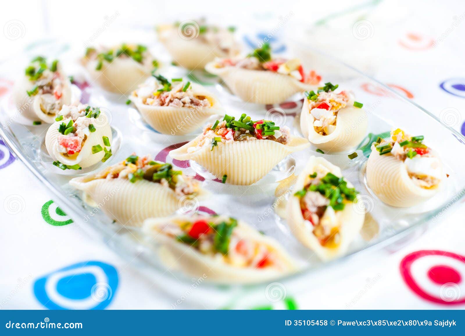 Delicious Conchiglie Pasta with Tuna Stock Photo - Image of shell ...