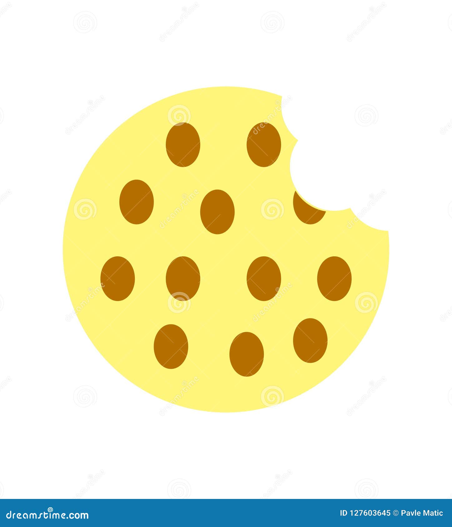 Delicious Cookie with Chocolate Chunks Bited Stock Vector ...