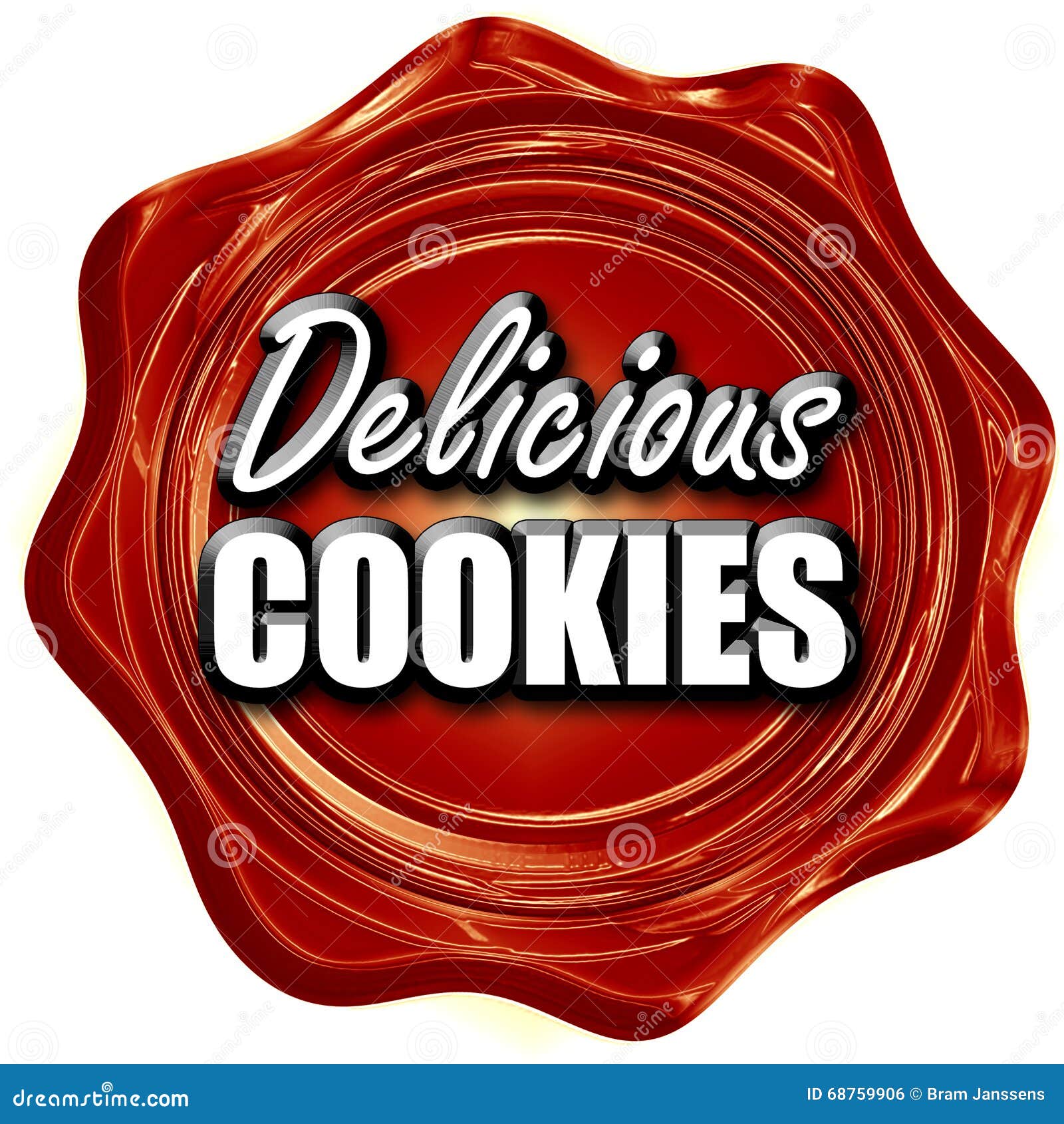 Delicious cookies sign stock illustration. Illustration of print - 68759906