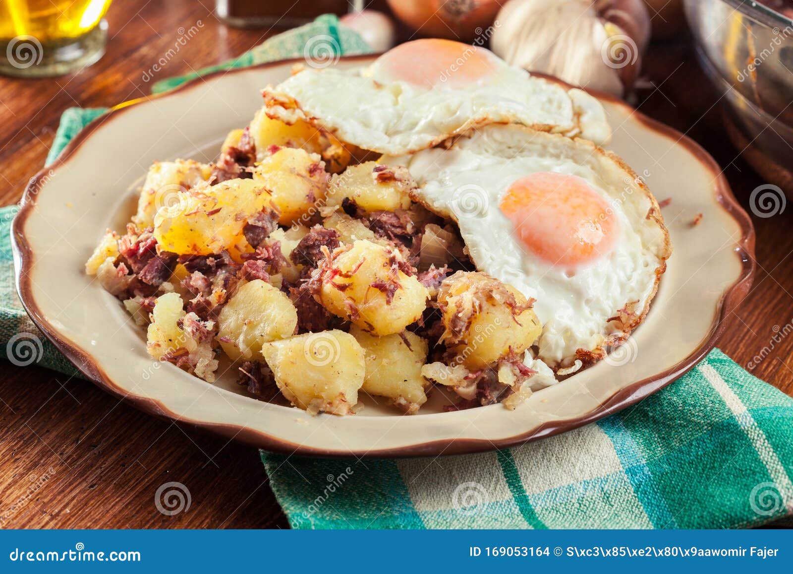Corned Beef Hash on a Plate Stock Photo - Image of american, brunch ...
