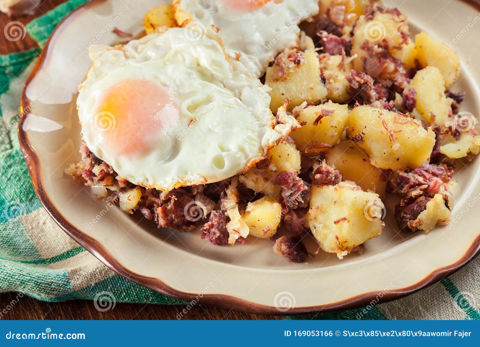 Corned Beef Hash on a Plate Stock Photo - Image of delicious, irish ...