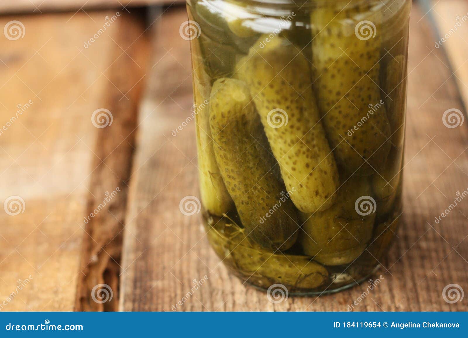 Delicious Cornichons in a Jar on the Table Stock Photo - Image of macro ...