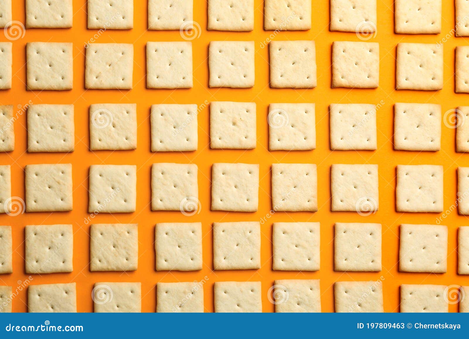 Delicious Crackers on Orange Background, Flat Lay Stock Image - Image ...