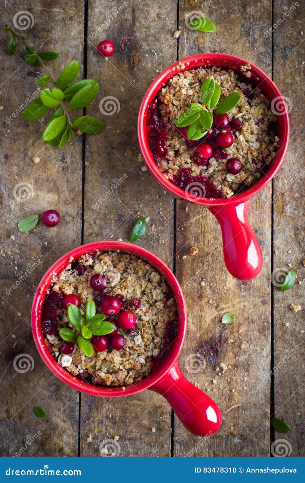 Delicious Cranberry and Oat Flakes Crumble Pie Stock Photo - Image of ...