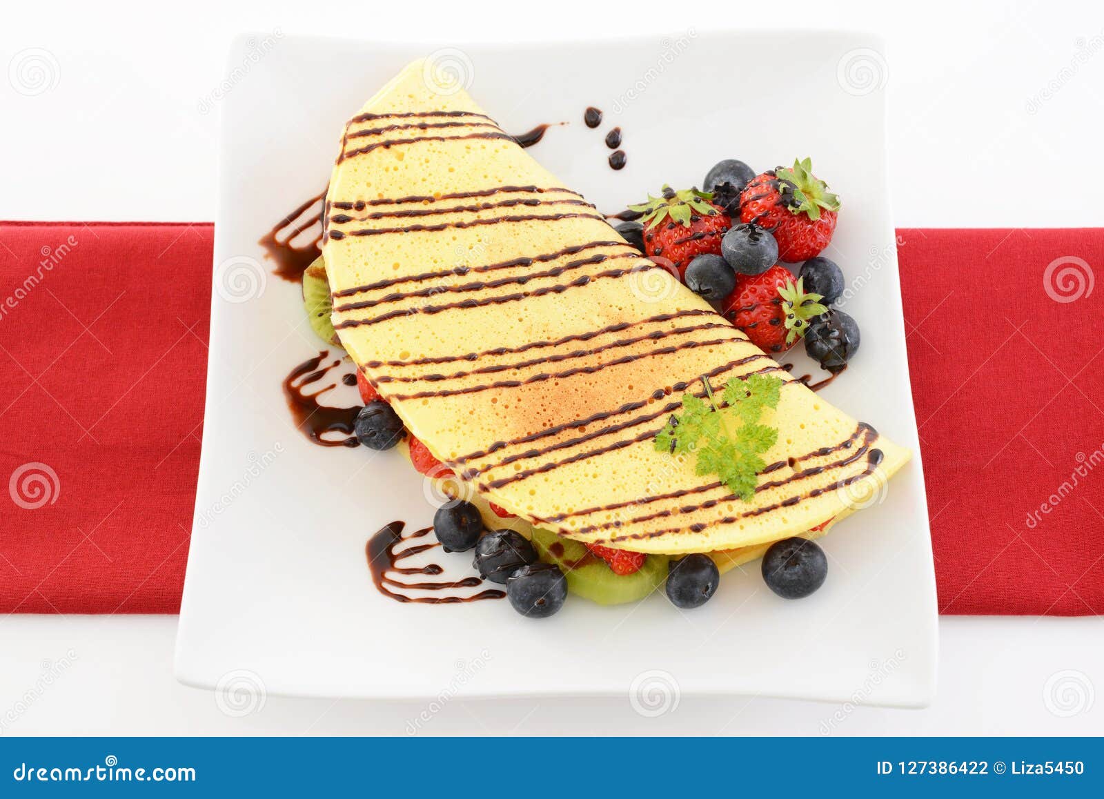 Delicious crepe stock photo. Image of fruit, beauty - 127386422