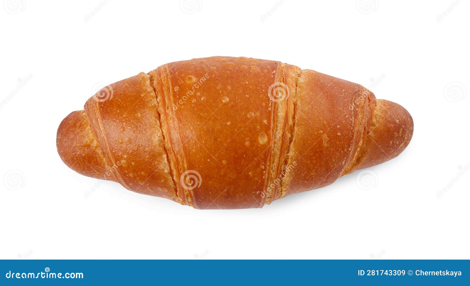 Delicious Crescent Pastry Isolated on White, Top View. Fresh Pastry ...