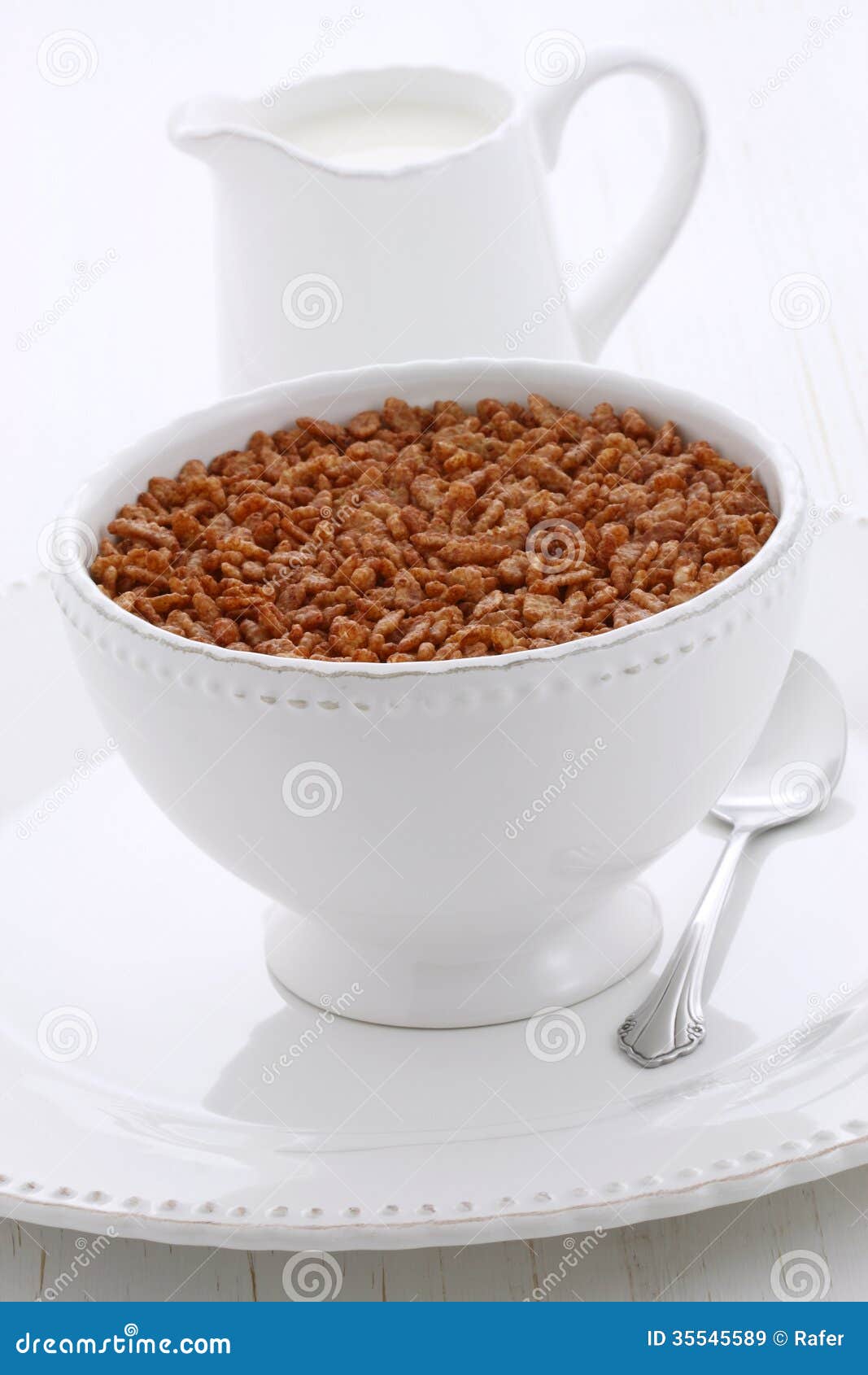 Delicious Crisped Rice Chocolate Cereal Stock Image - Image of ...