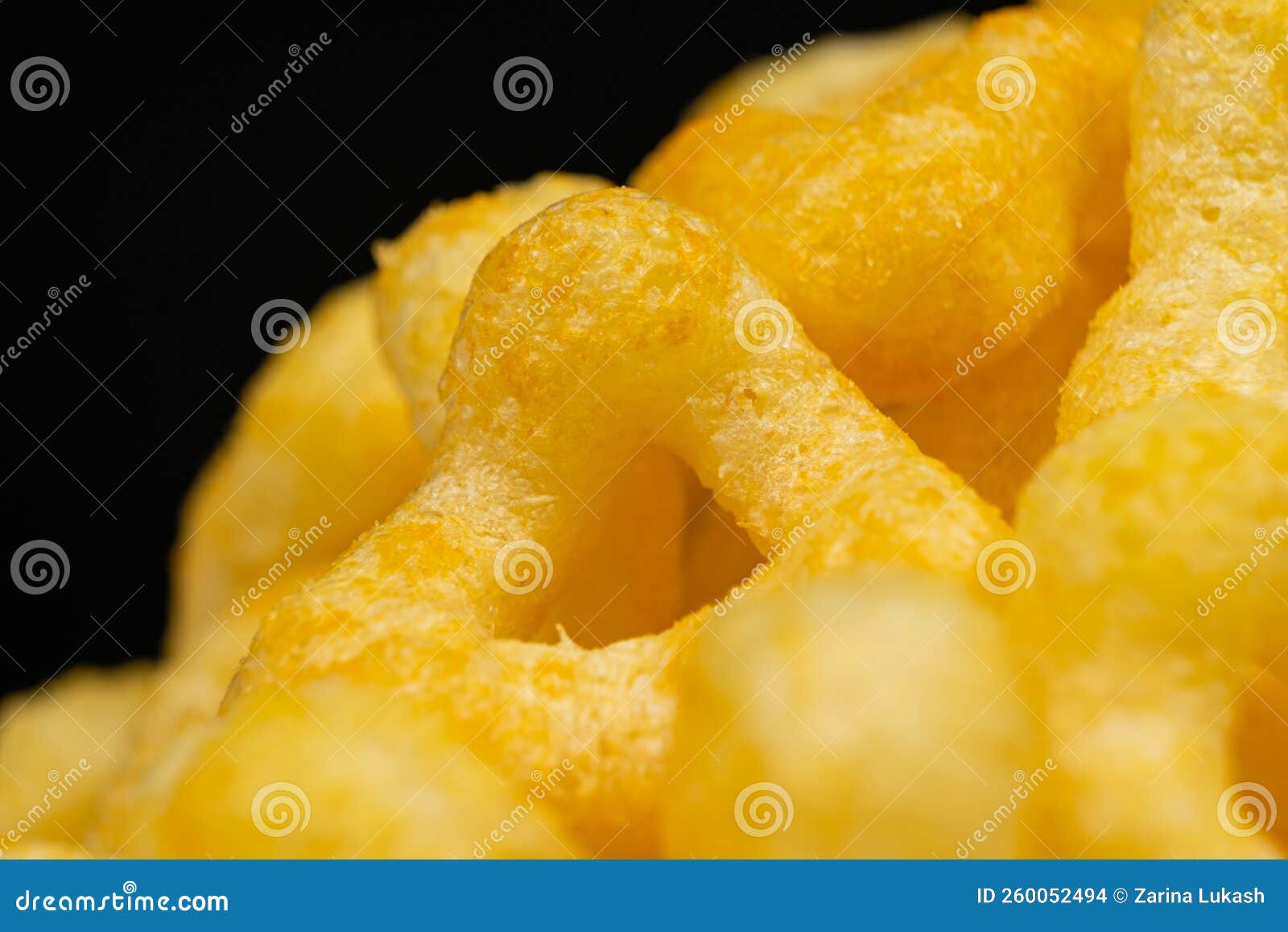 Delicious Crispy Corn Chips with Spices on a Black Background. Stock ...