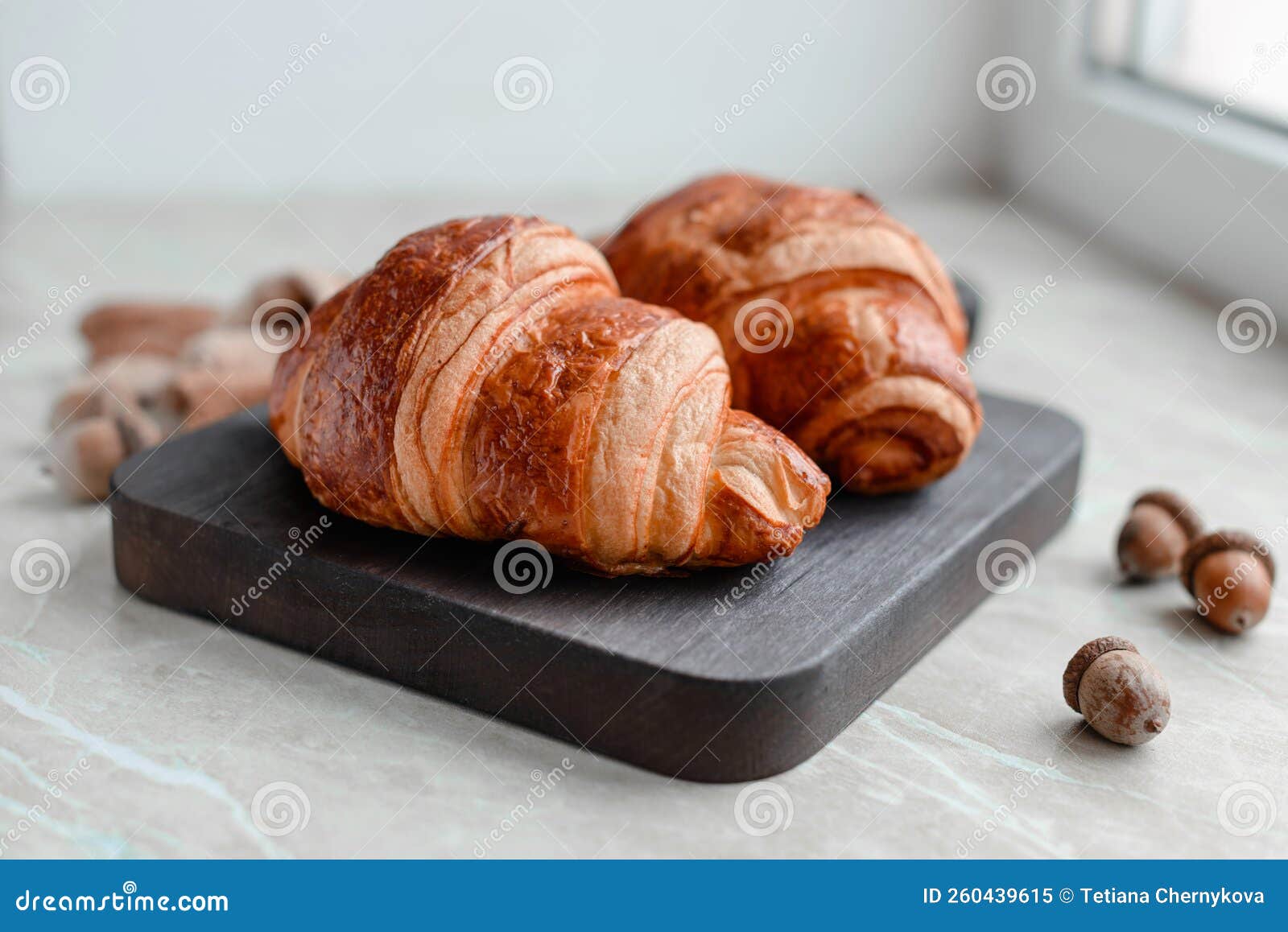 Delicious Crispy Croissant with Chocolate with a Cup of Invigorating ...