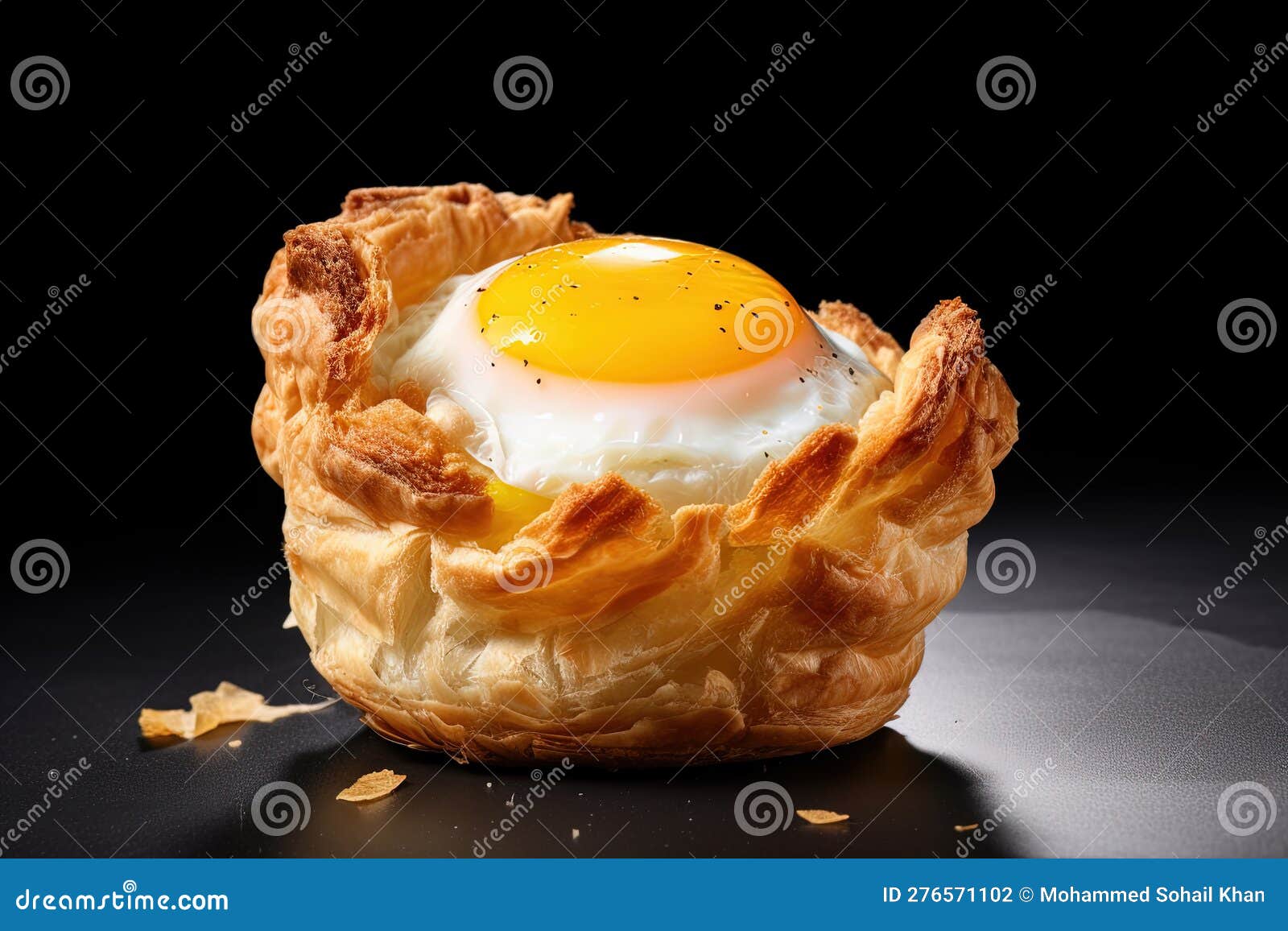 Delicious Crispy Egg Puff Snack on Foody Theme Background AI Generative ...
