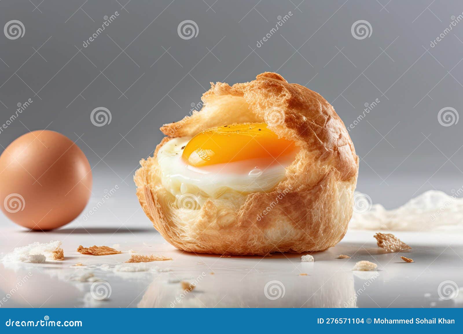 Delicious Crispy Egg Puff Snack on White Background AI Generative Stock ...
