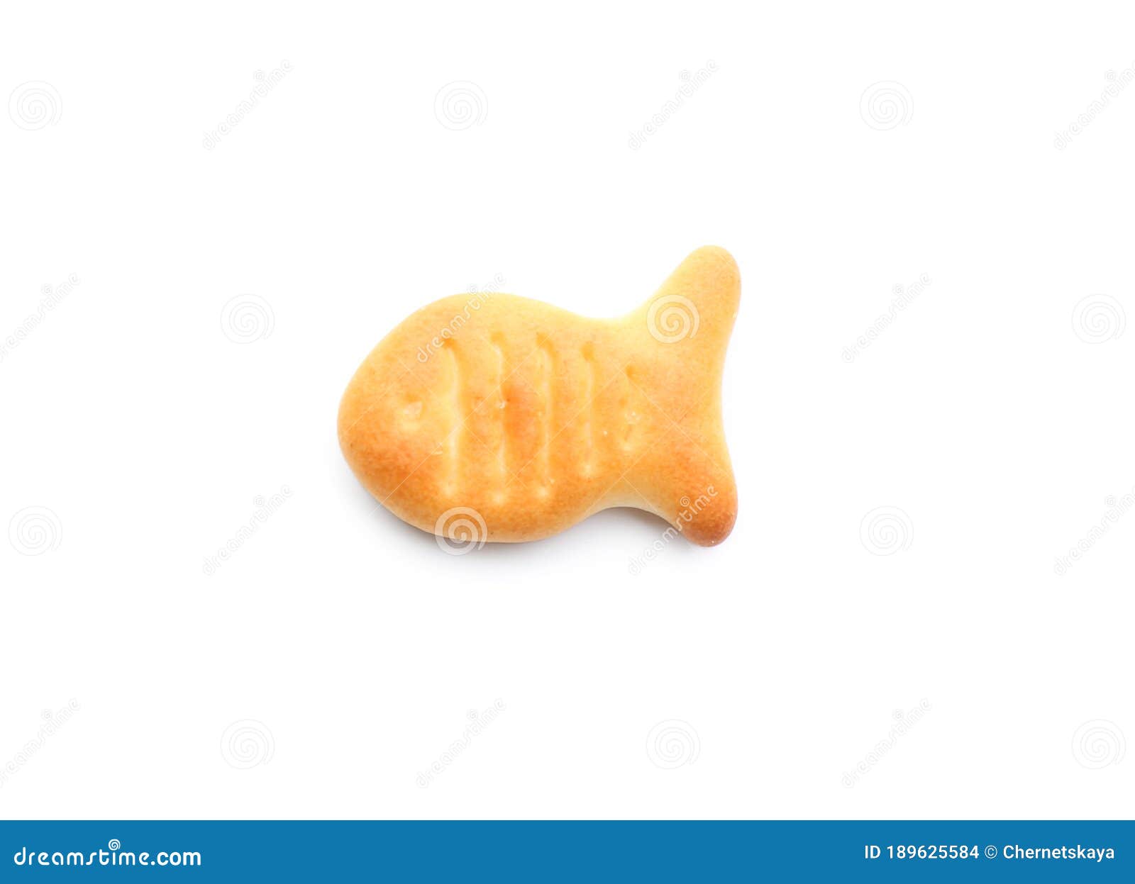 Delicious Crispy Goldfish Cracker Isolated, Top View Stock Photo ...