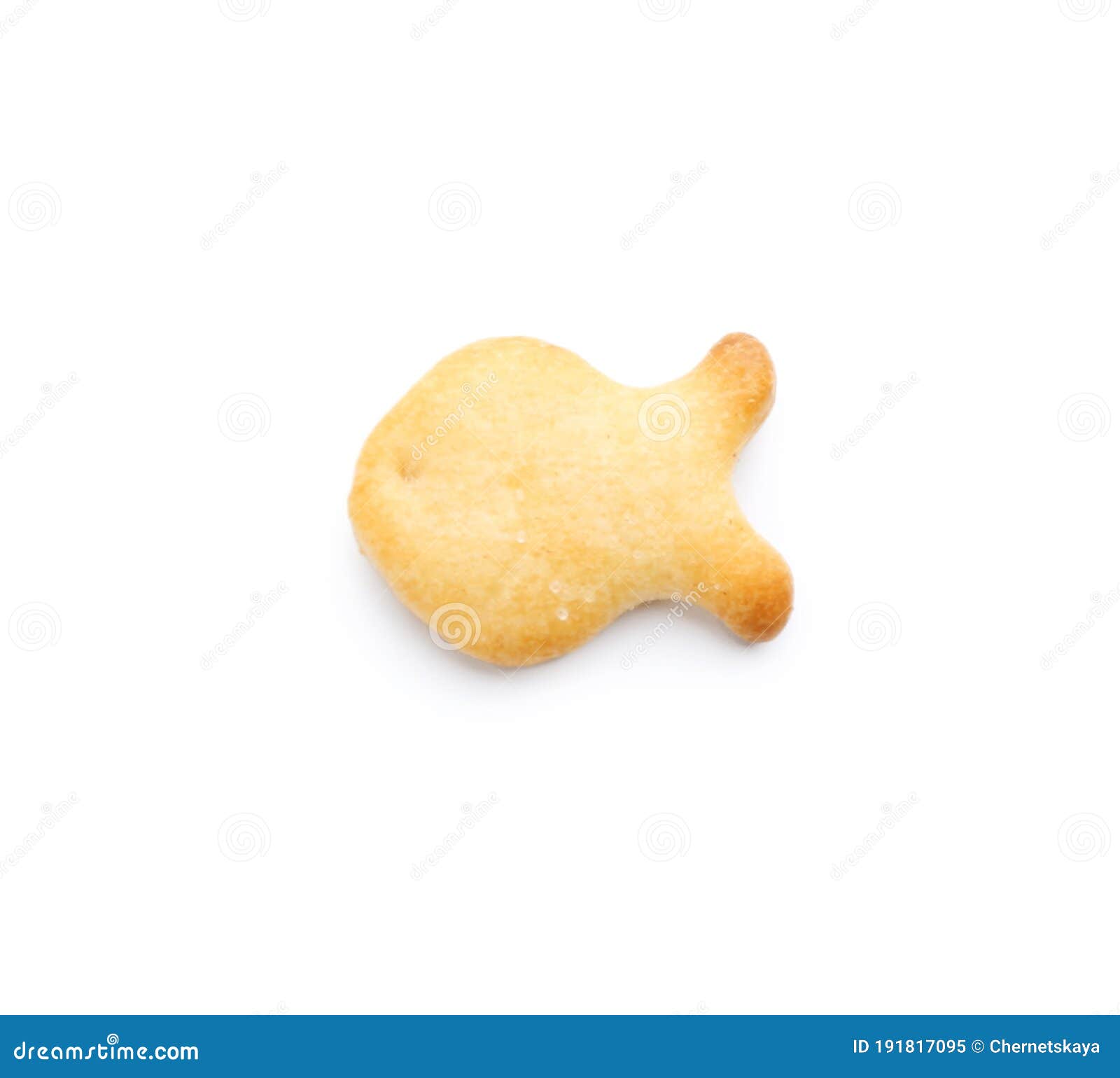 Delicious Crispy Goldfish Cracker Isolated, Top View Stock Image ...