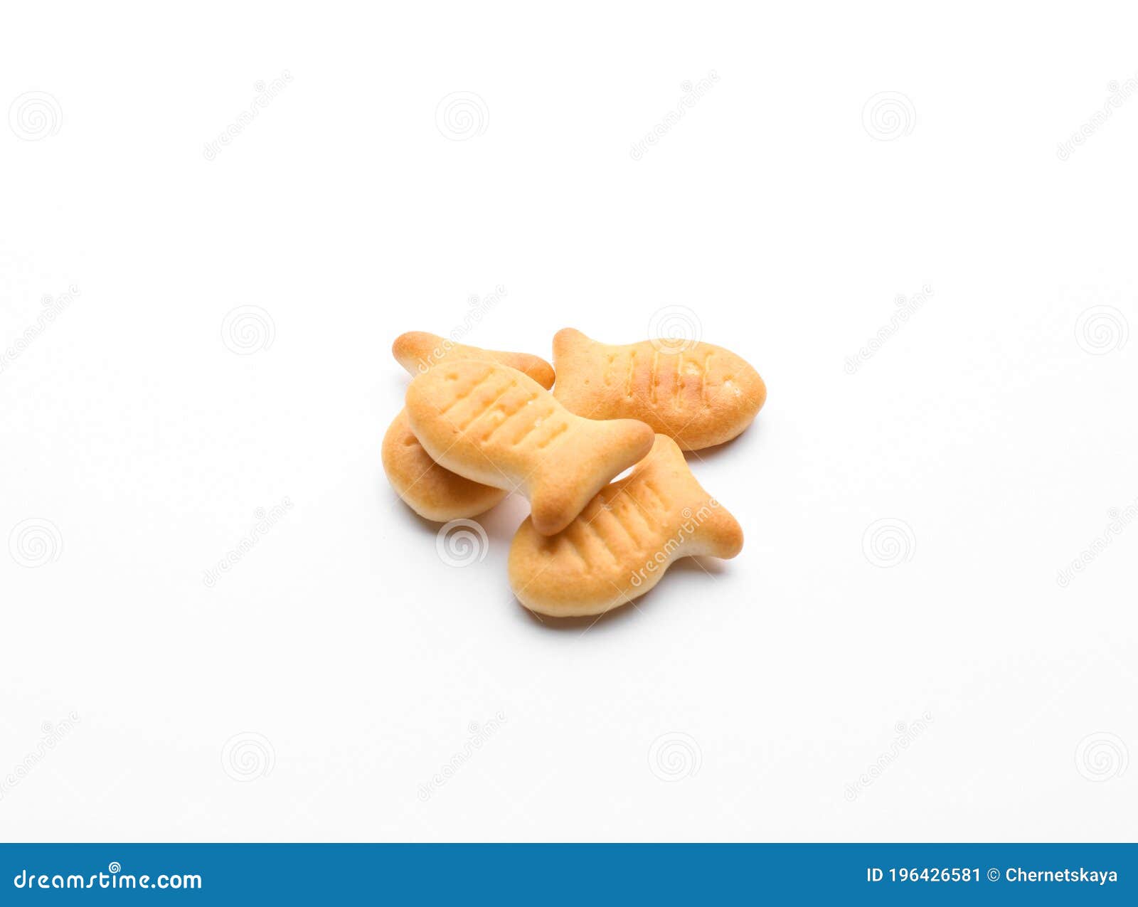 Delicious Crispy Goldfish Crackers on White Background Stock Image ...