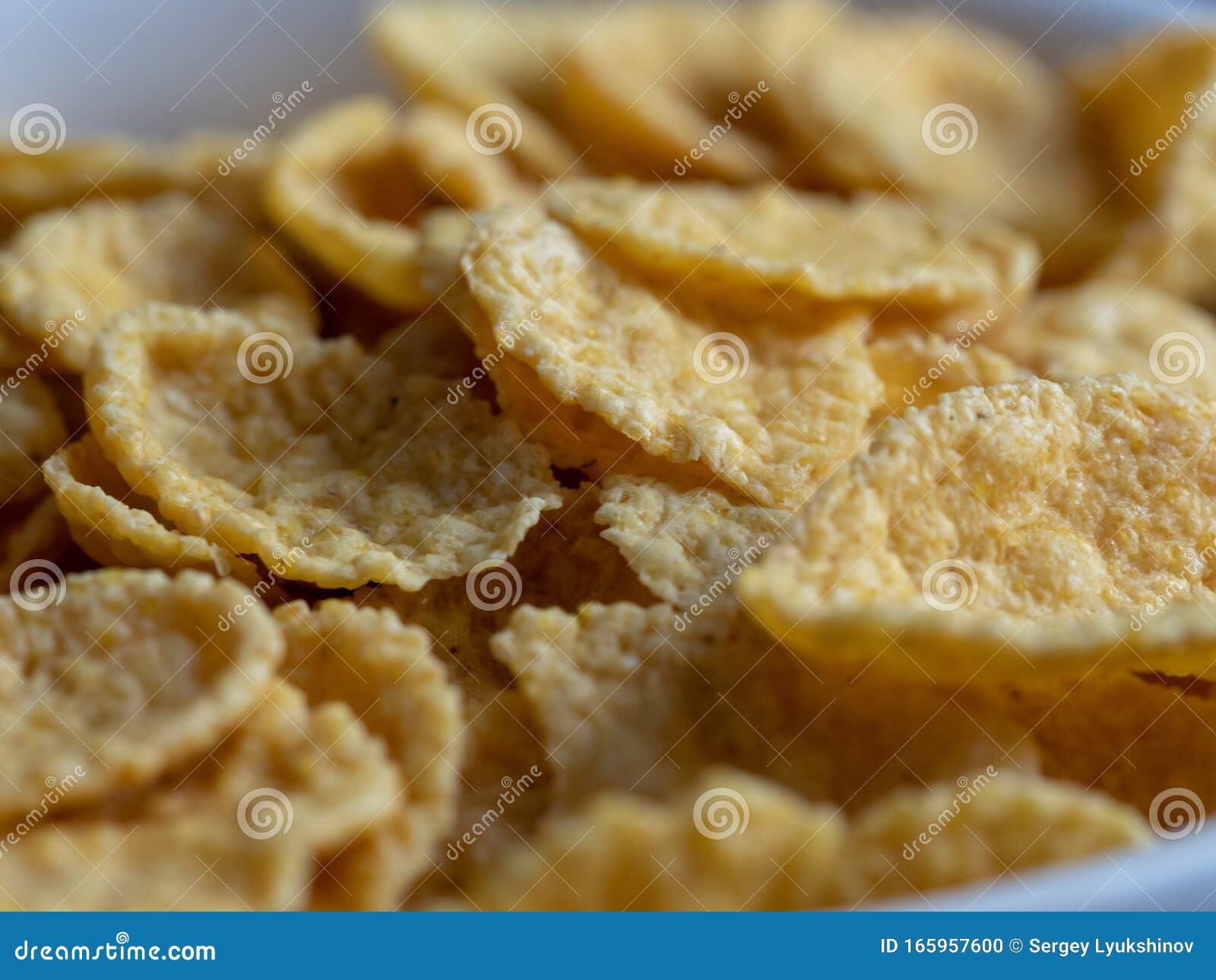 Delicious Crispy and Healthy Cornflakes Closeup. Stock Photo - Image of ...