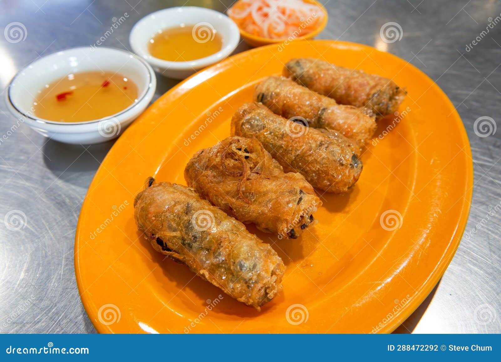 A Delicious, Crispy Vietnamese Fried Spring Roll Stock Photo - Image of ...