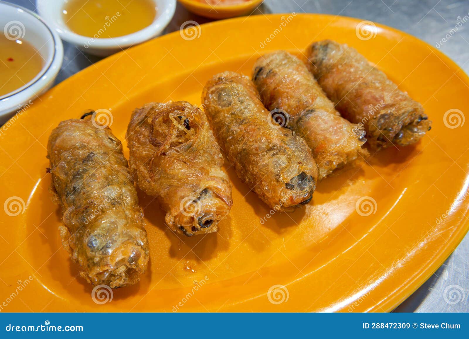 A Delicious, Crispy Vietnamese Fried Spring Roll Stock Image - Image of ...