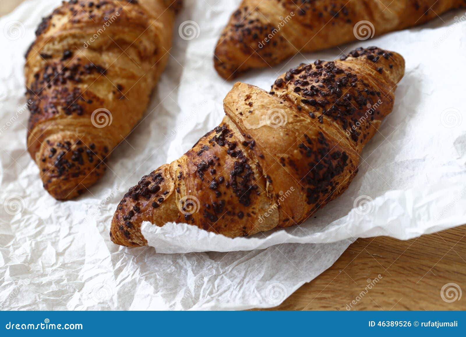 Delicious croissant stock photo. Image of snack, paper - 46389526