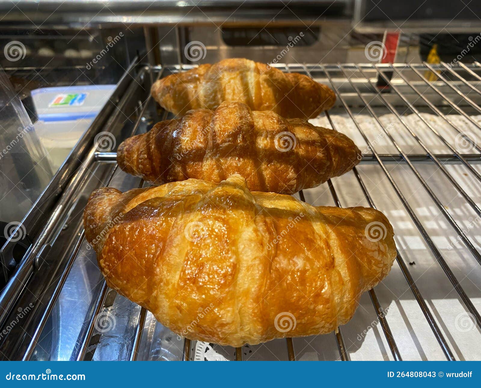 Delicious Croissants on Display in a Window Stock Image - Image of ...