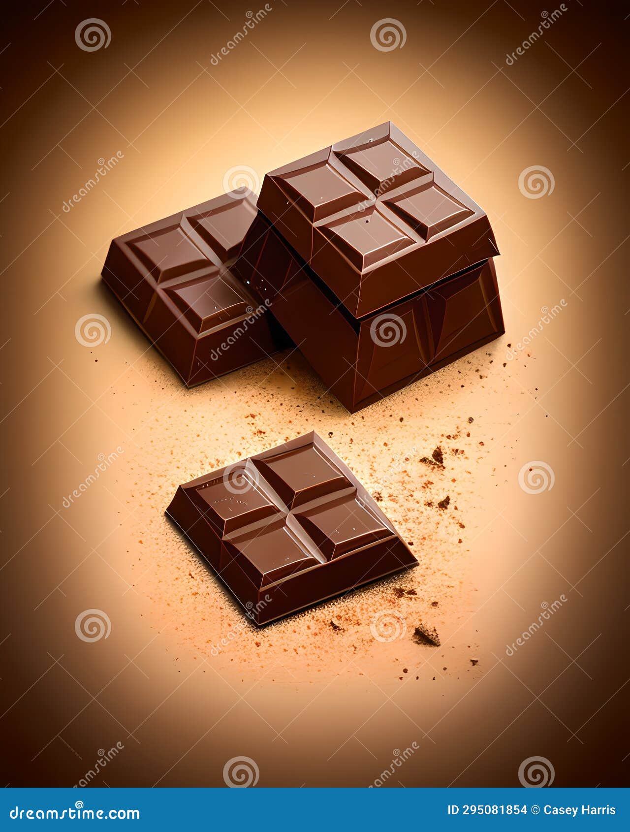 Cubes of chocolate stock illustration. Illustration of cake - 295081854