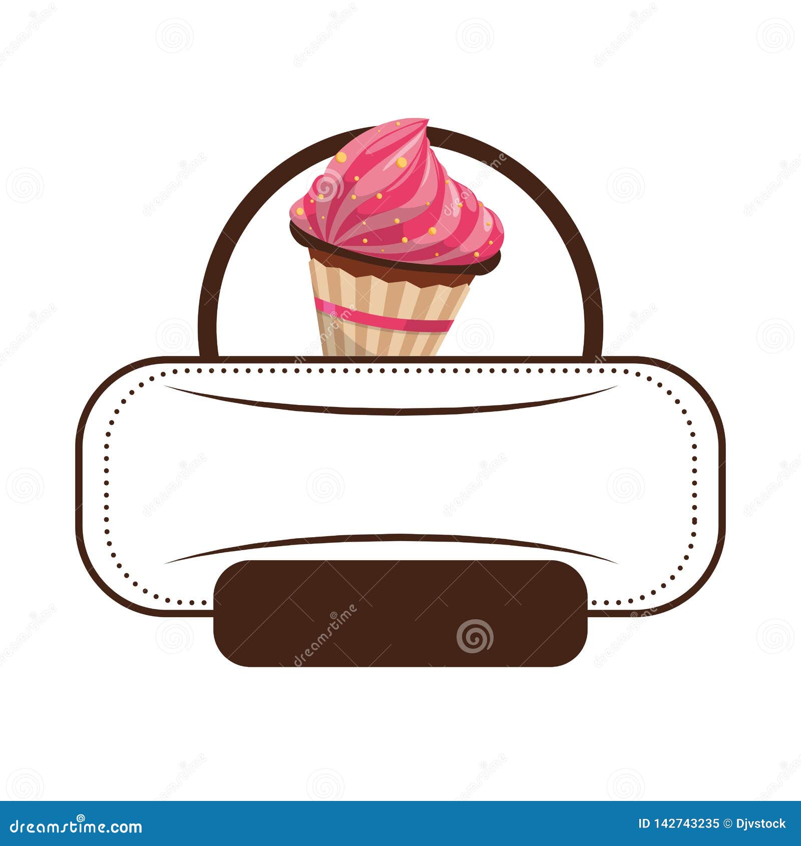 Delicious Cupcake Sweet Frame Stock Vector - Illustration of bakery ...