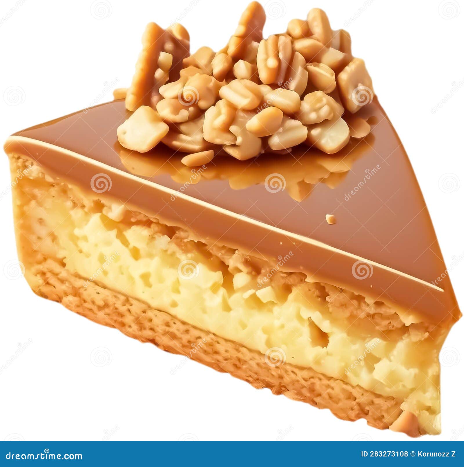 A Delicious Custard Cake with Nuts Stock Photo - Illustration of layer ...