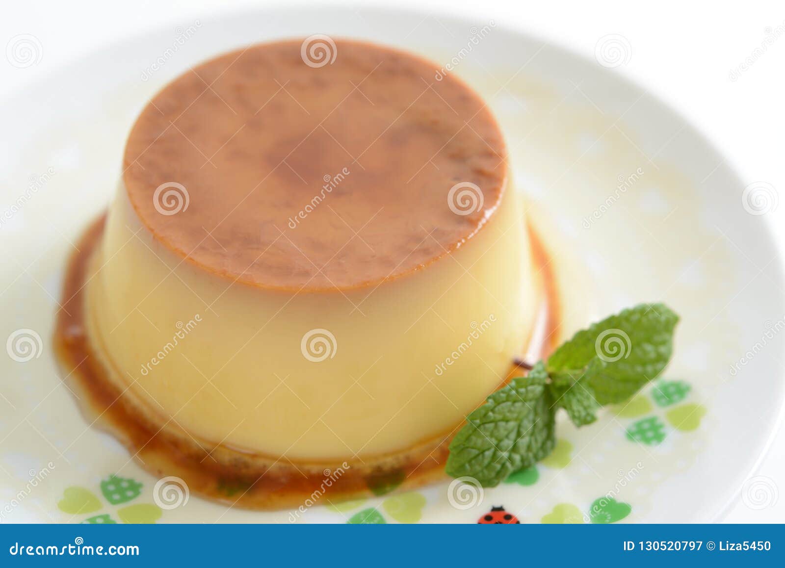Delicious custard pudding stock image. Image of kitchen - 130520797