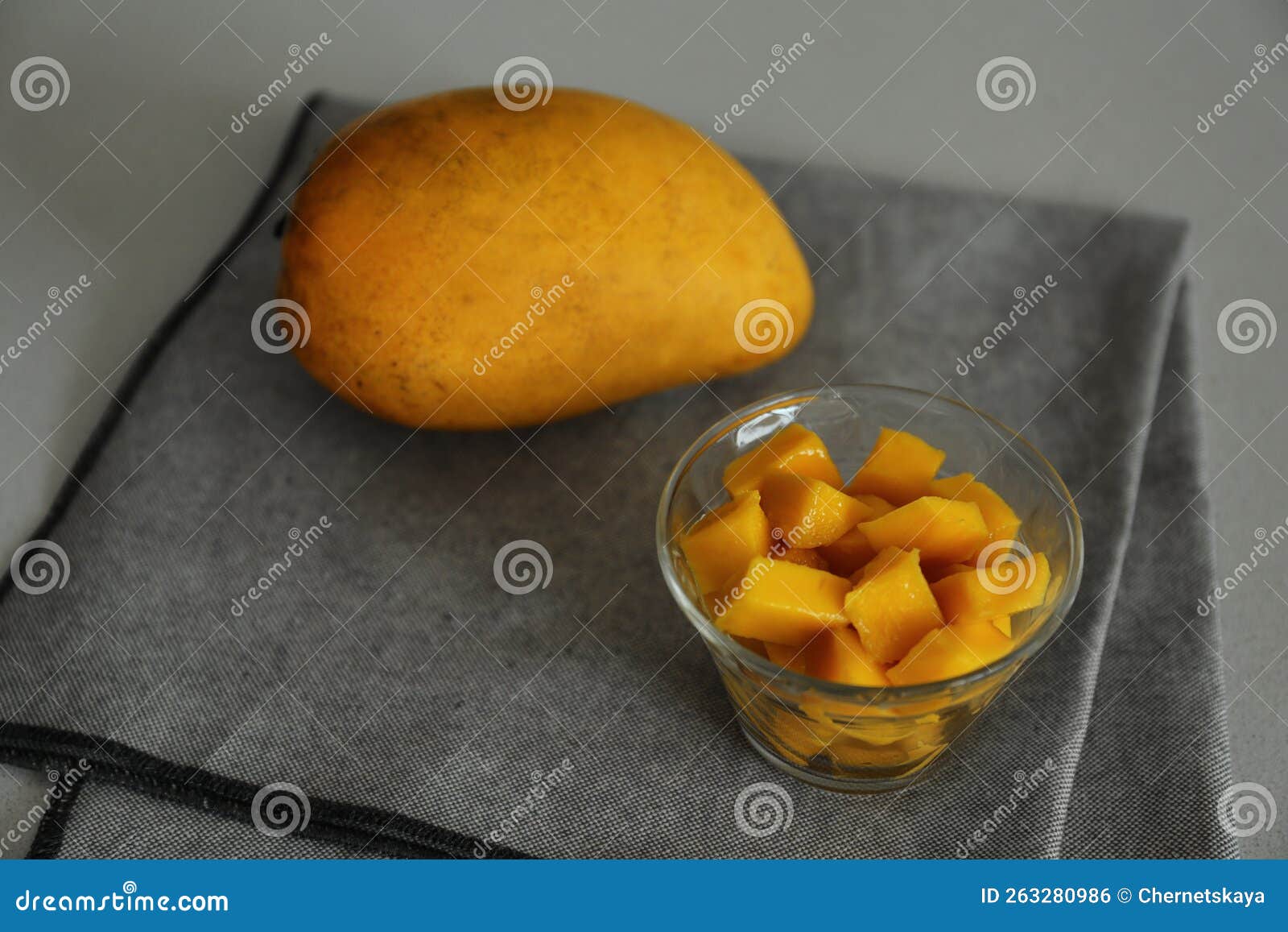 Delicious Cut and Whole Mangoes on Light Table Stock Photo - Image of ...
