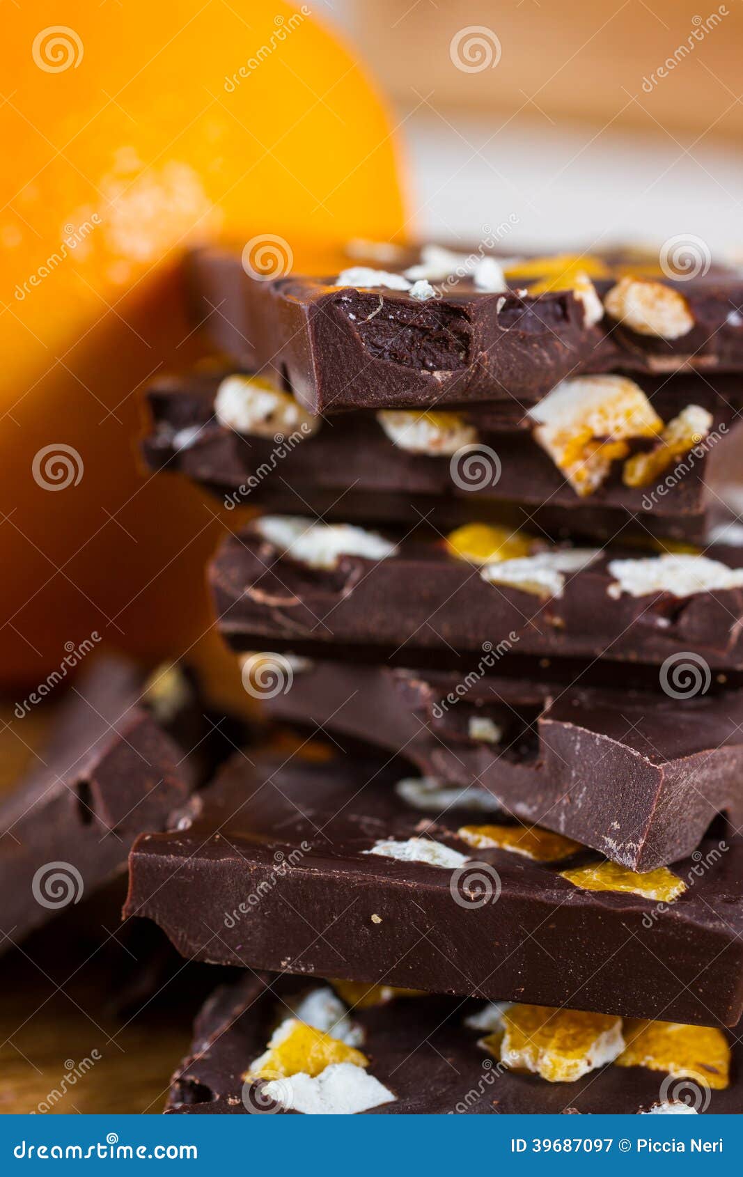 Delicious Dark Chocolate and Orange Stock Image - Image of chocolate ...