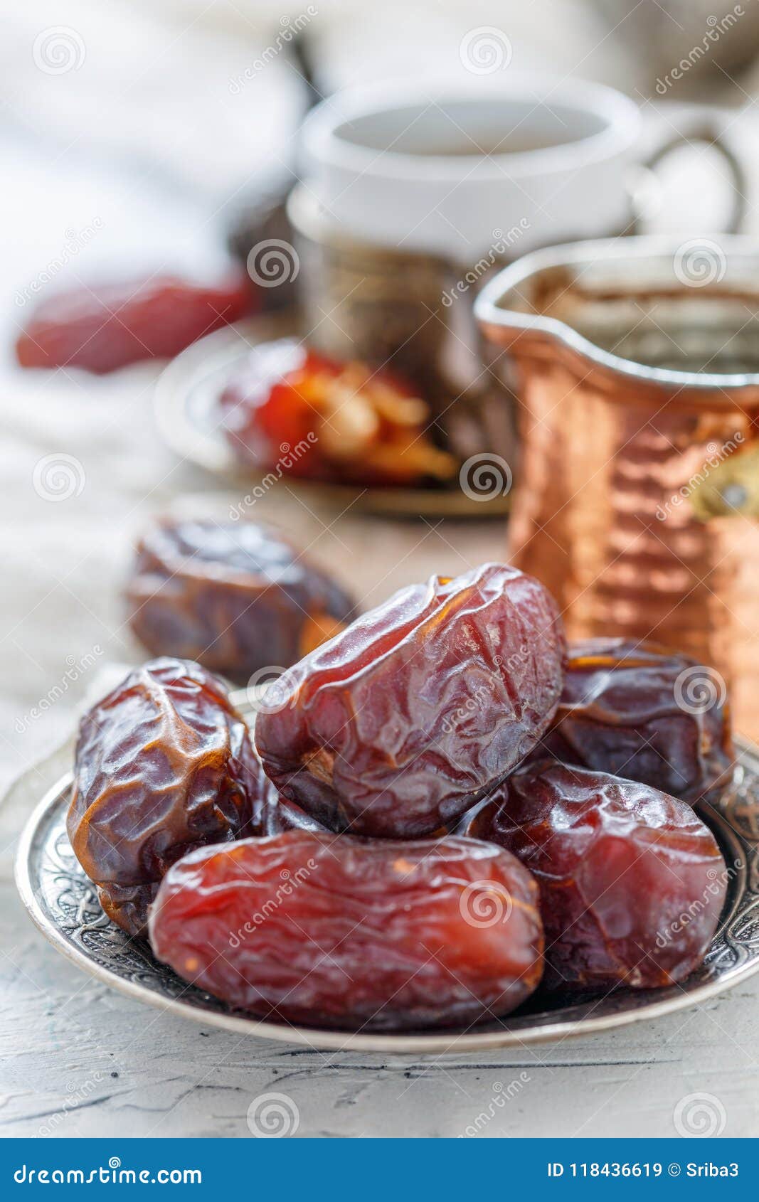 Delicious Dates on a Bronze Plate. Stock Image - Image of dessert ...