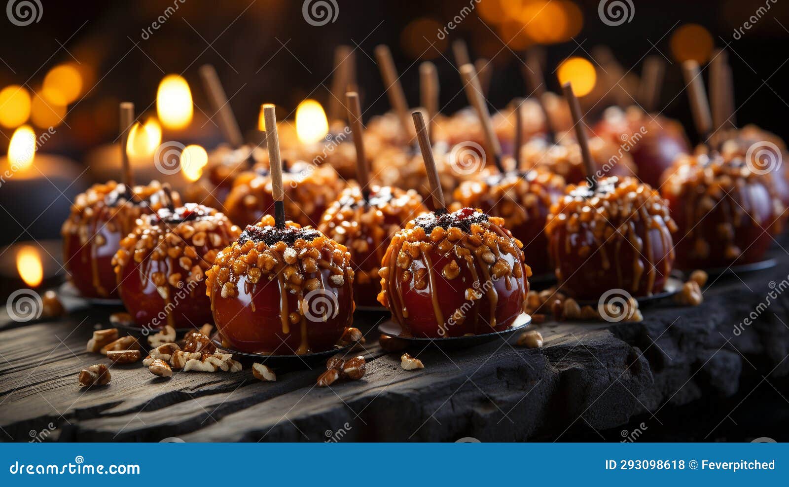 Decorative Candy Apples on the Table. Generative AI Stock Illustration ...
