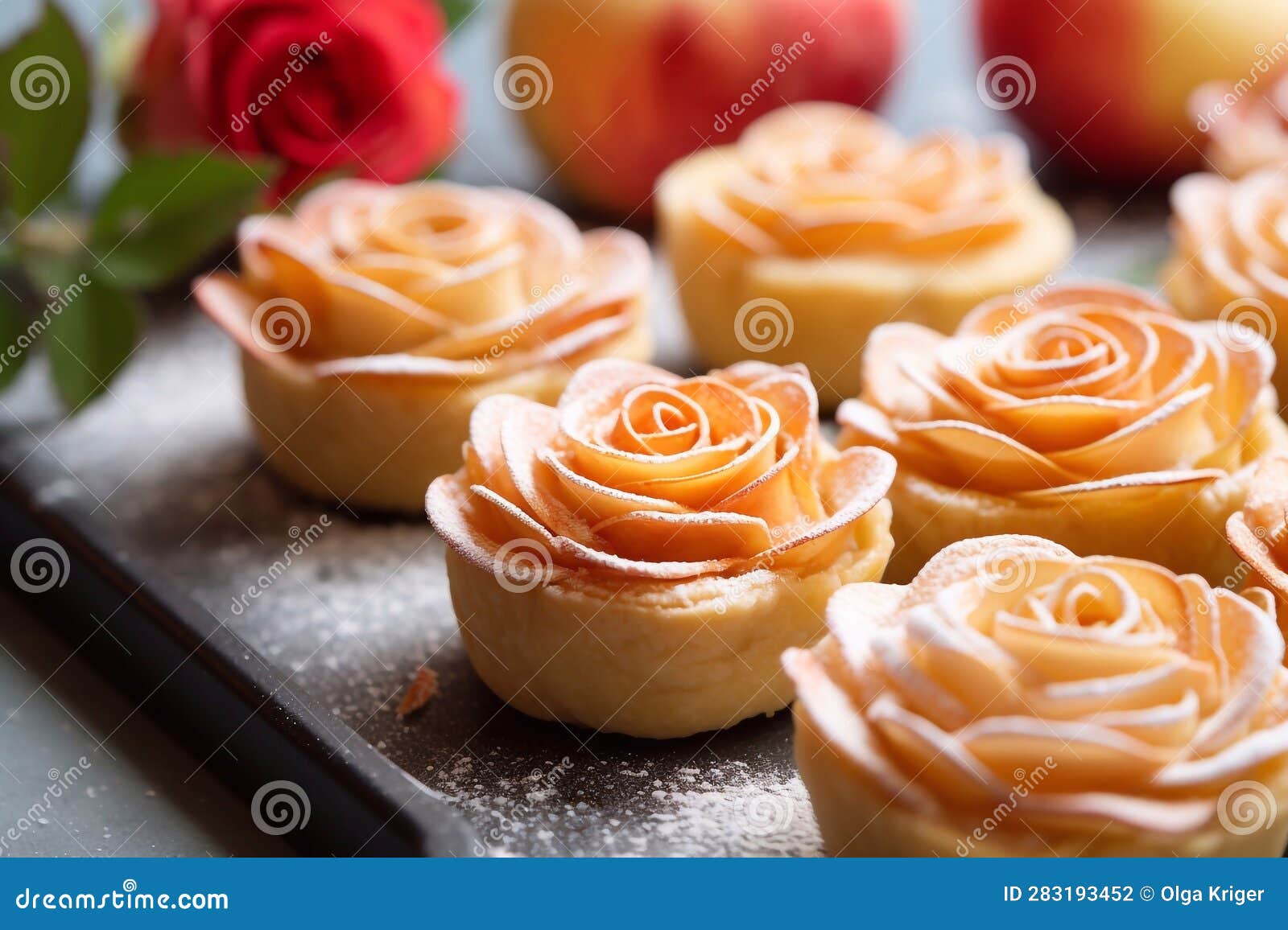 Delicious Dessert Apple Pie Tartlets Stock Illustration - Illustration ...