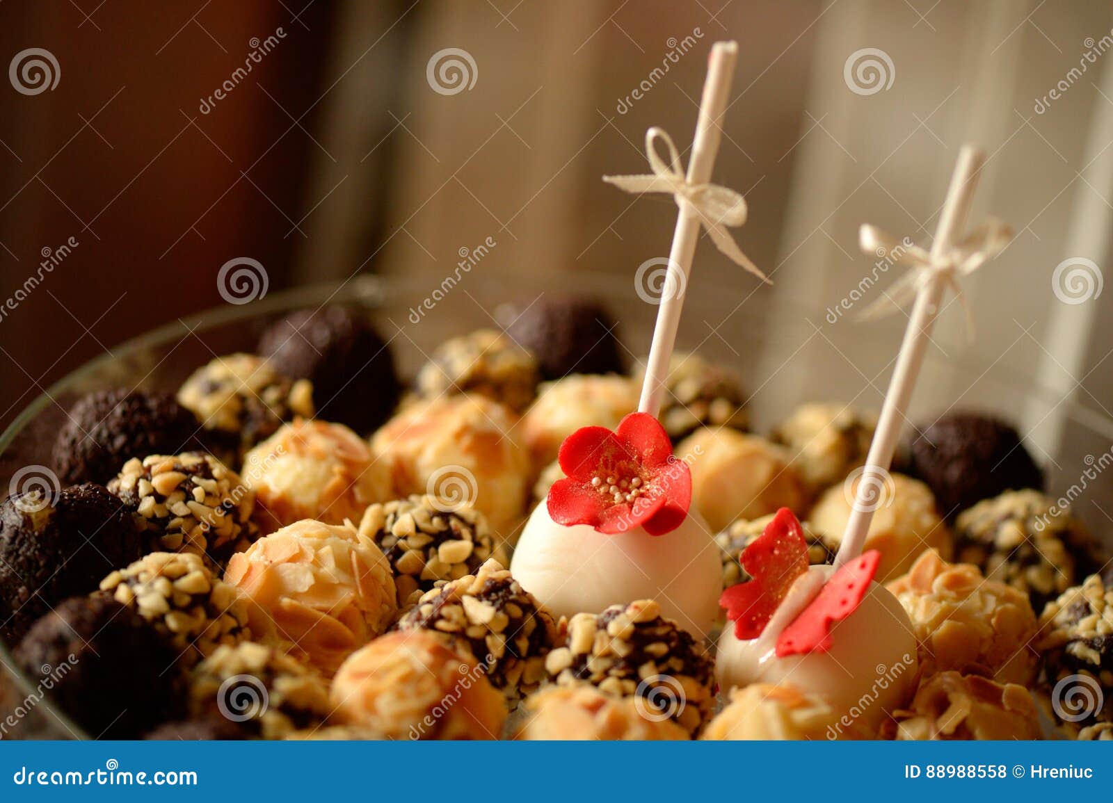 Delicious Dessert Balls on a Plate Stock Photo - Image of pink ...