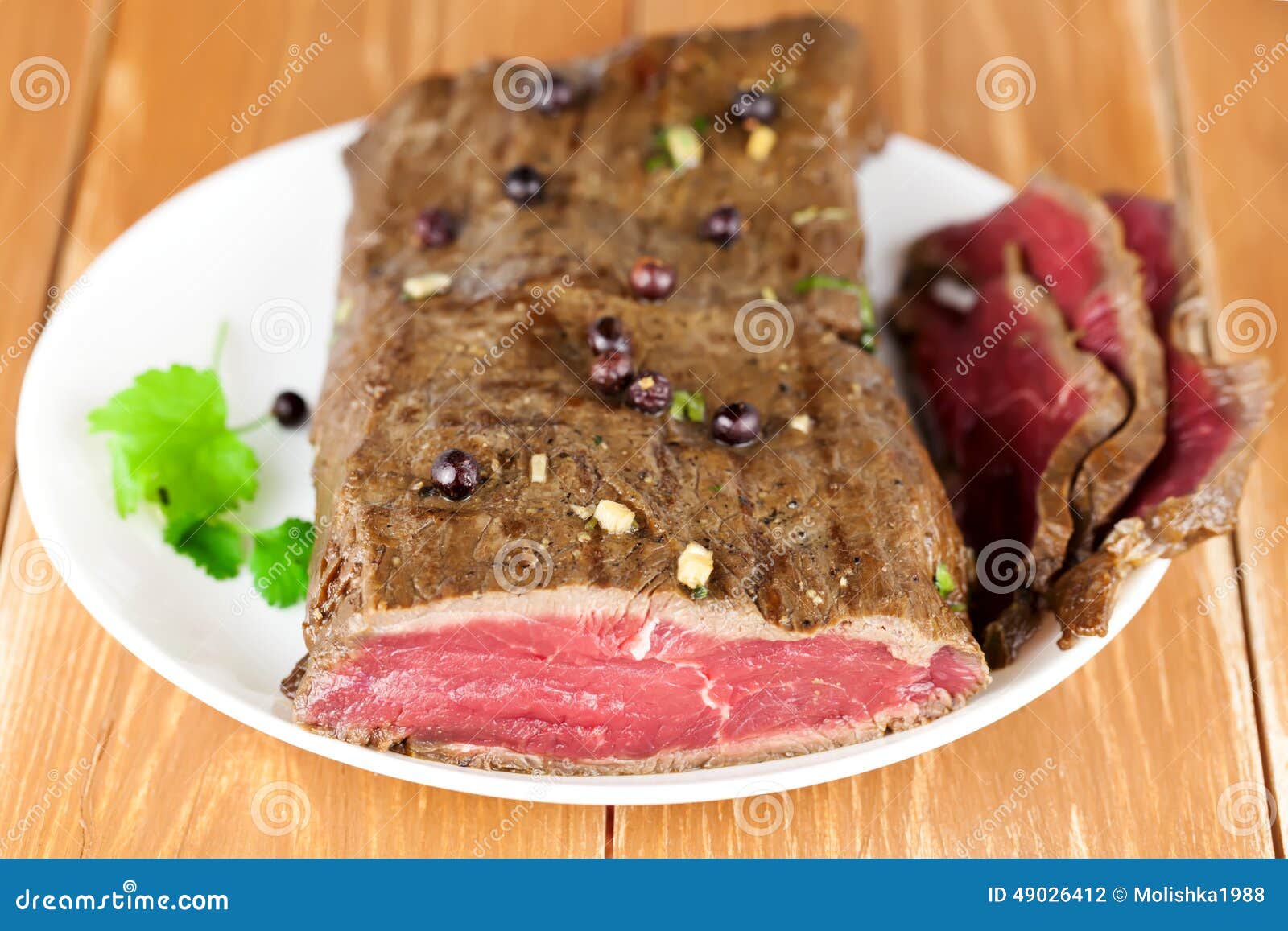 Delicious Dinner of Rare Roast Beef Stock Photo - Image of round, grill ...