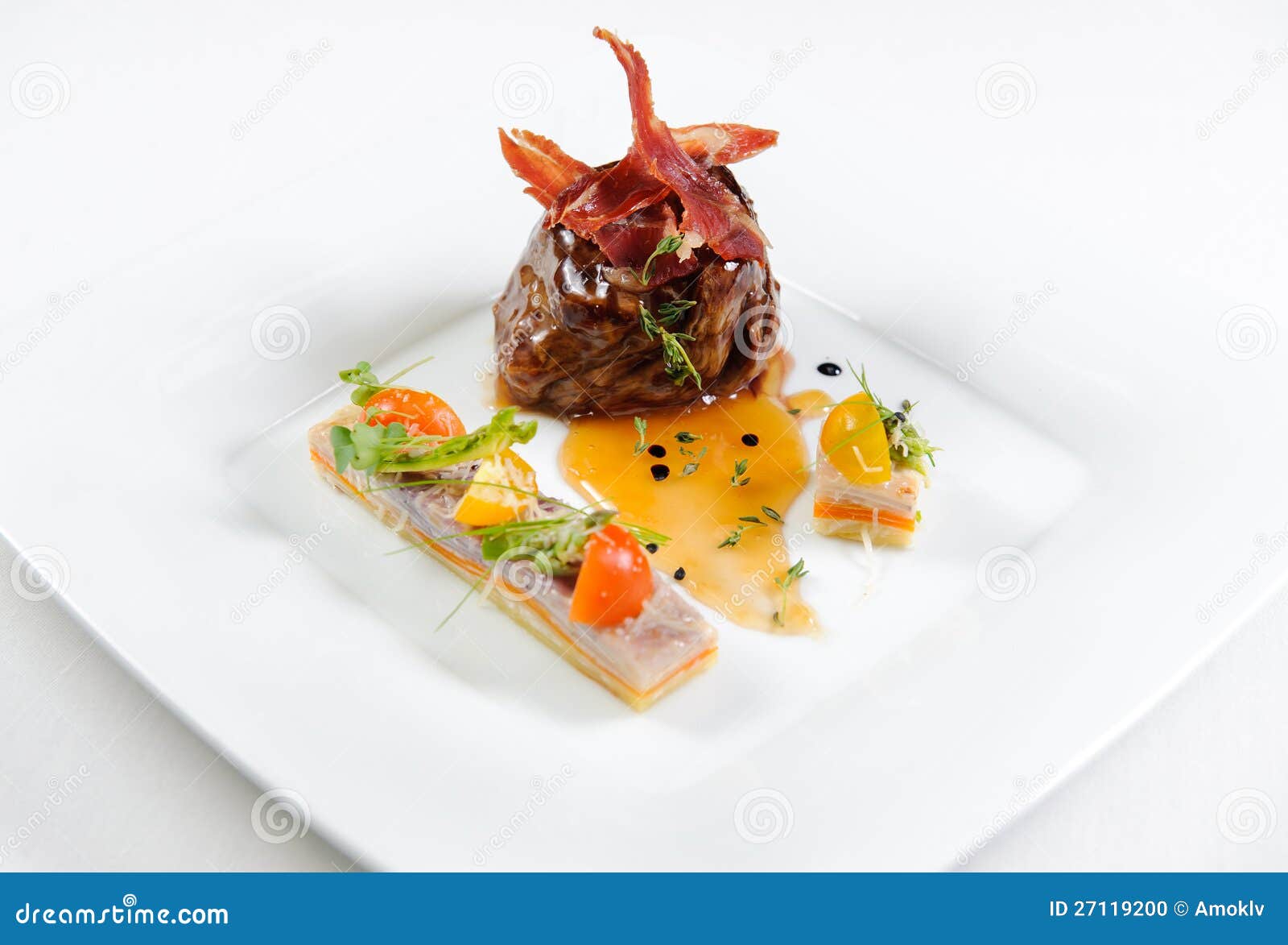 Delicious dish on a plate stock photo. Image of lamb - 27119200