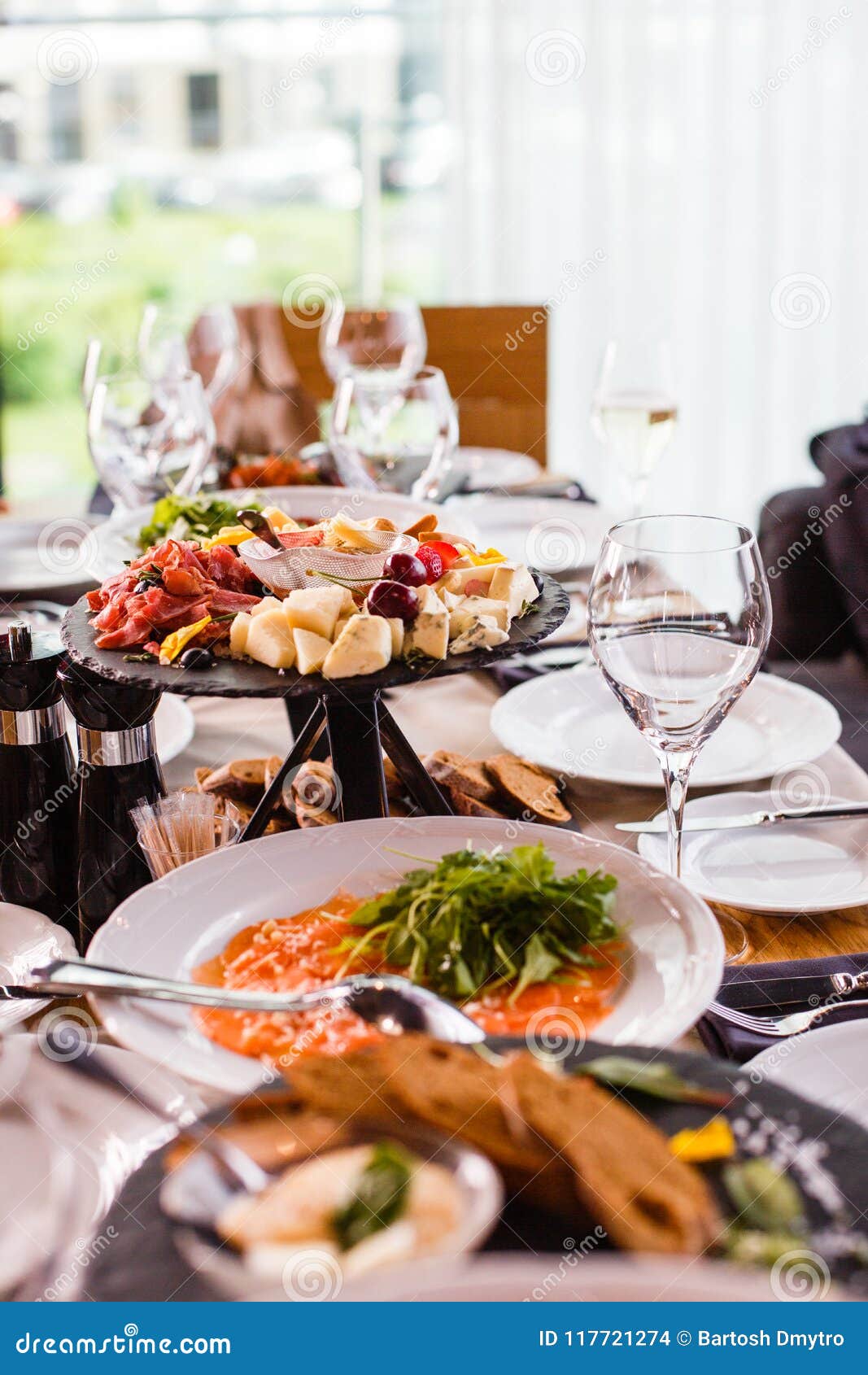 Delicious Dishes on the Table in the Restaurant Stock Photo - Image of ...