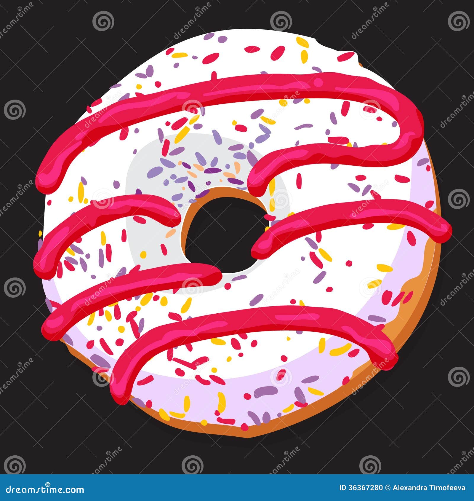 Delicious Donut with Colorful Icing Stock Vector - Illustration of ... Delicious Donut with Colorful Icing Stock Vector - Illustration of ...