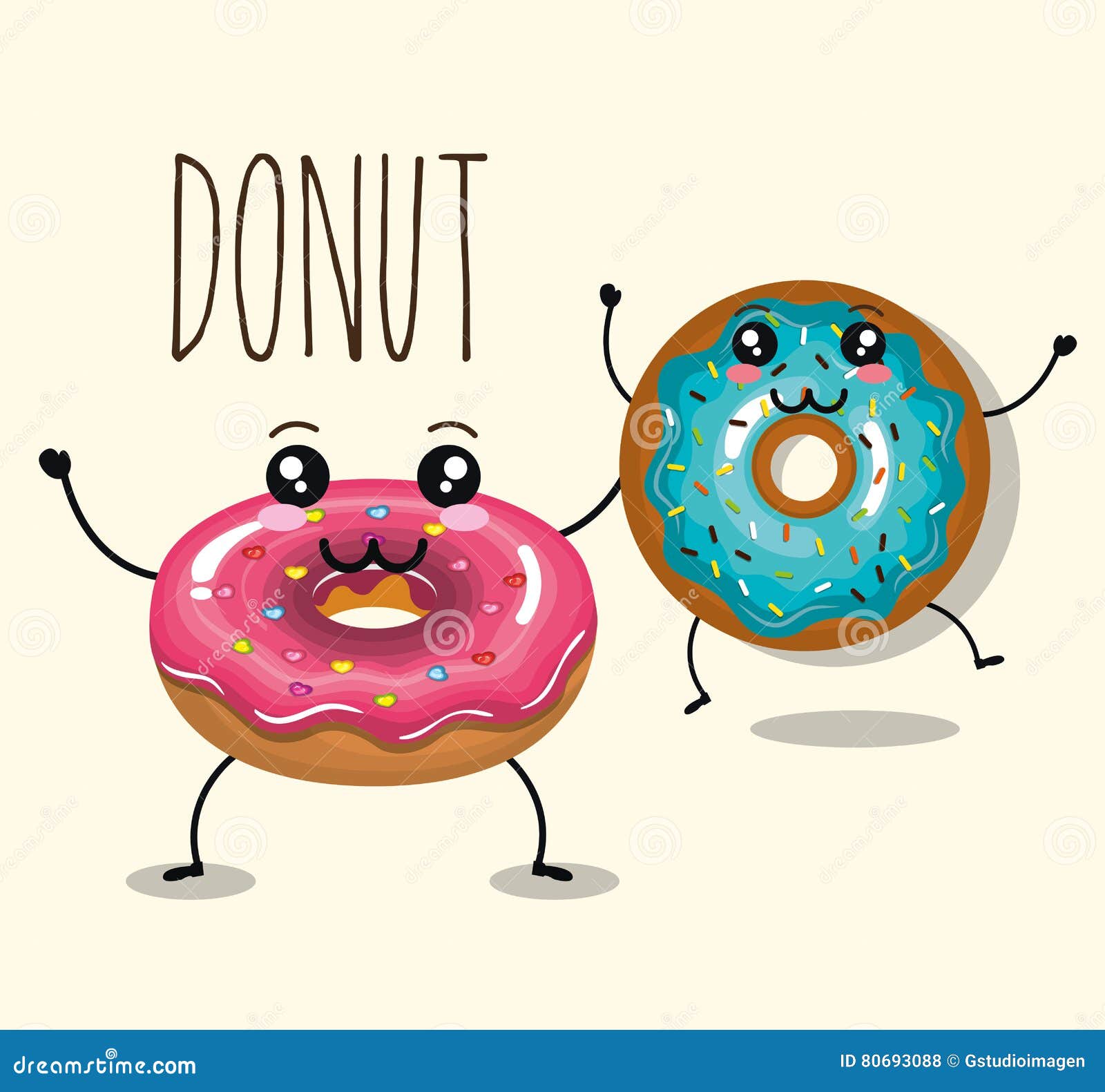 Delicious Donut Comic Character Stock Vector - Illustration of ...