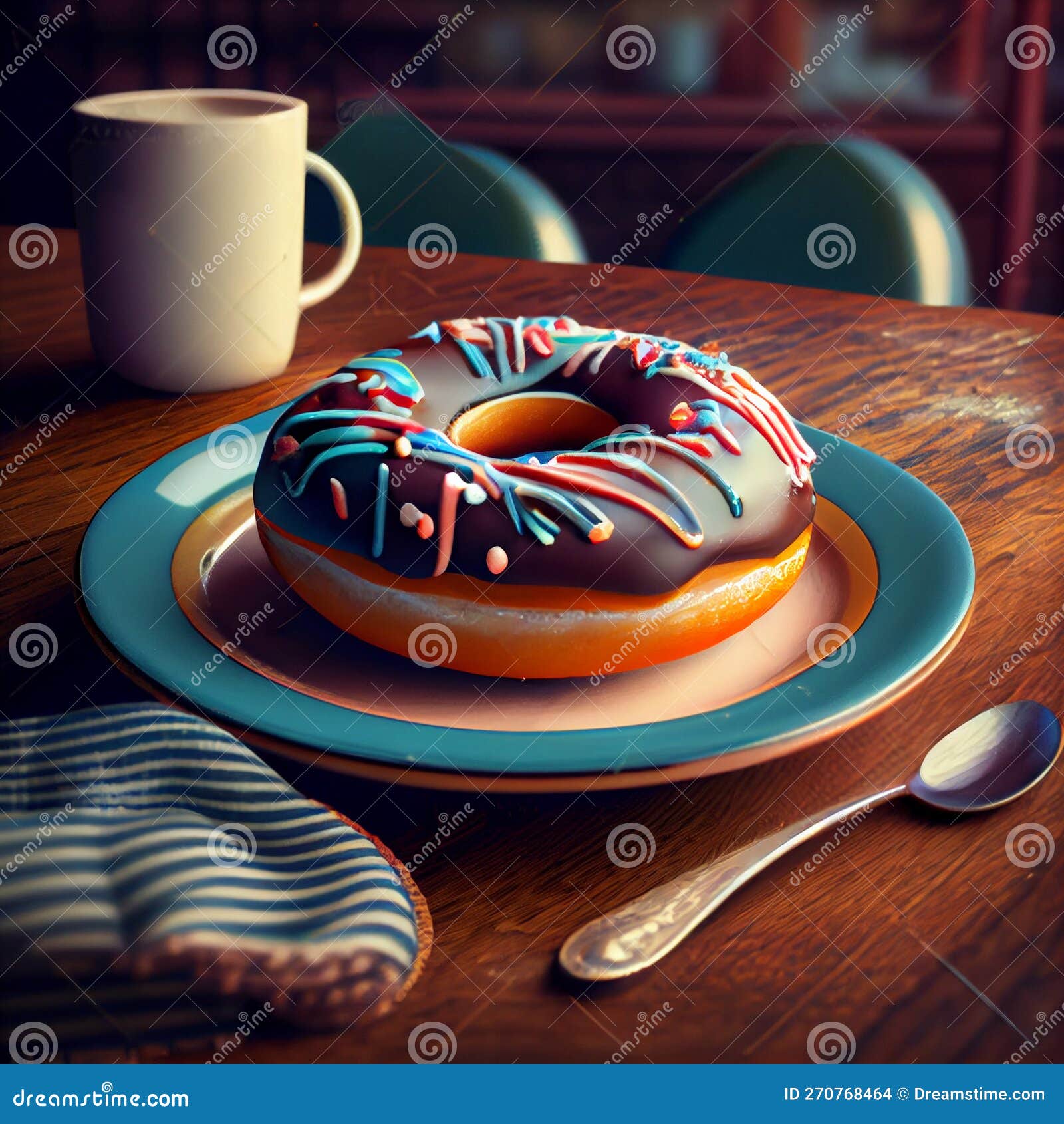 Delicious Donut with Icing on the Table. AI Generated Stock ...