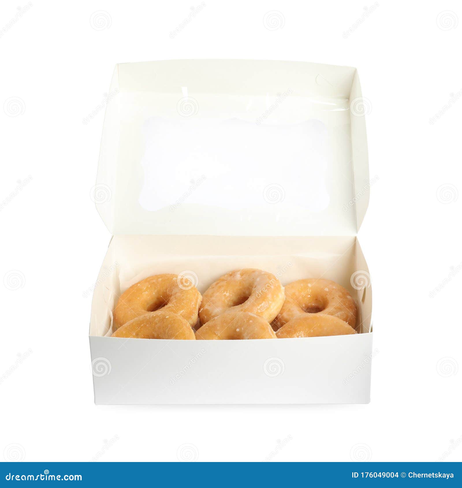 Delicious Donuts in Box Isolated Stock Photo - Image of circle, calorie ...