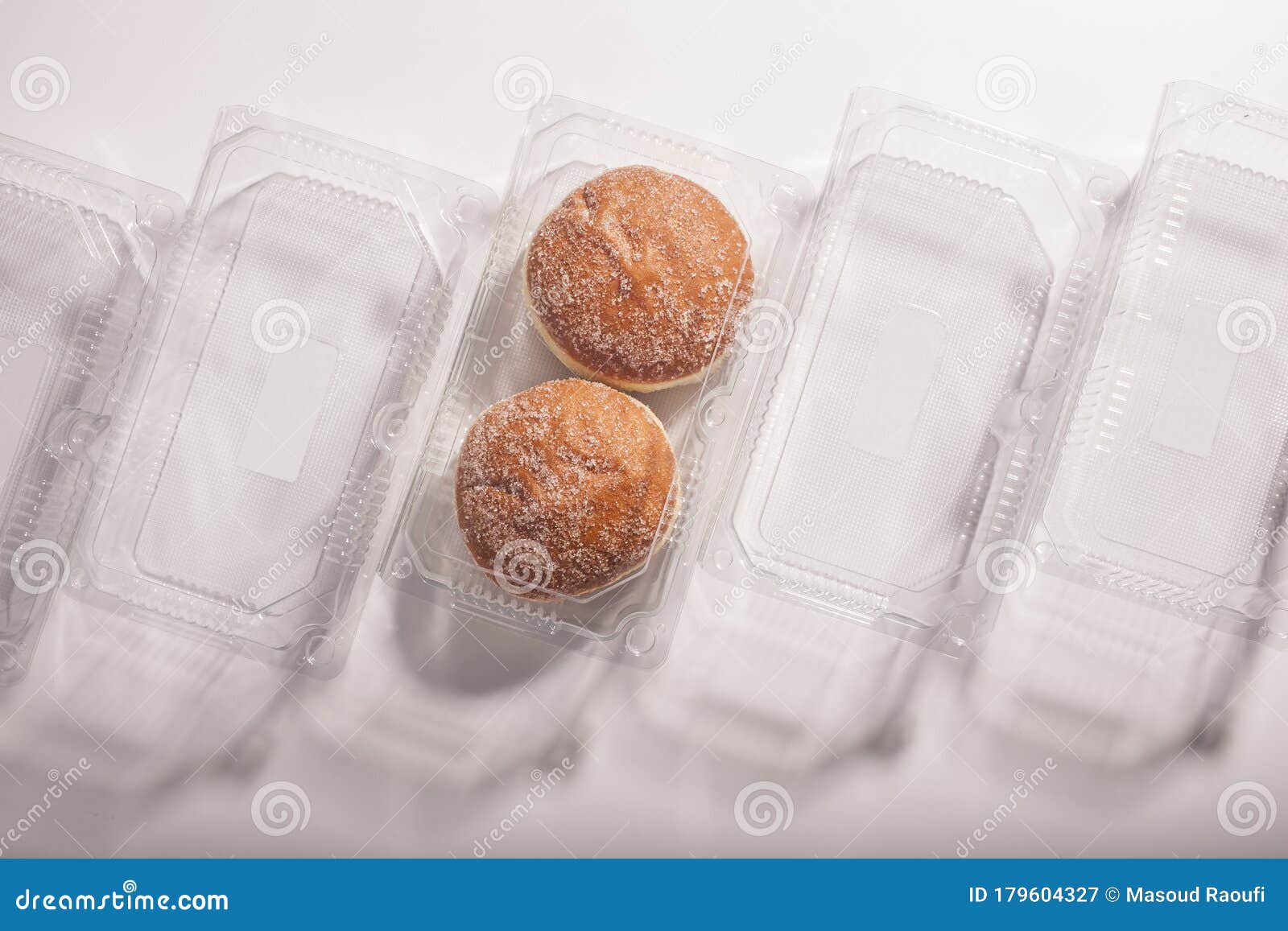 Delicious Donuts in a Plastic Container Stock Image - Image of ...