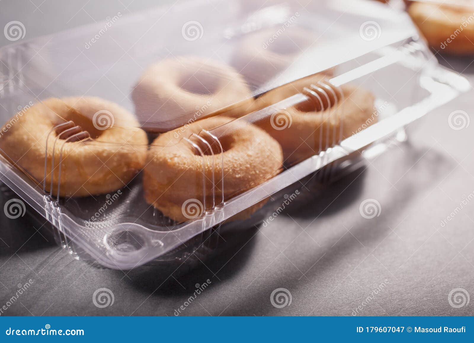 Delicious Donuts in a Plastic Container Stock Image - Image of ...