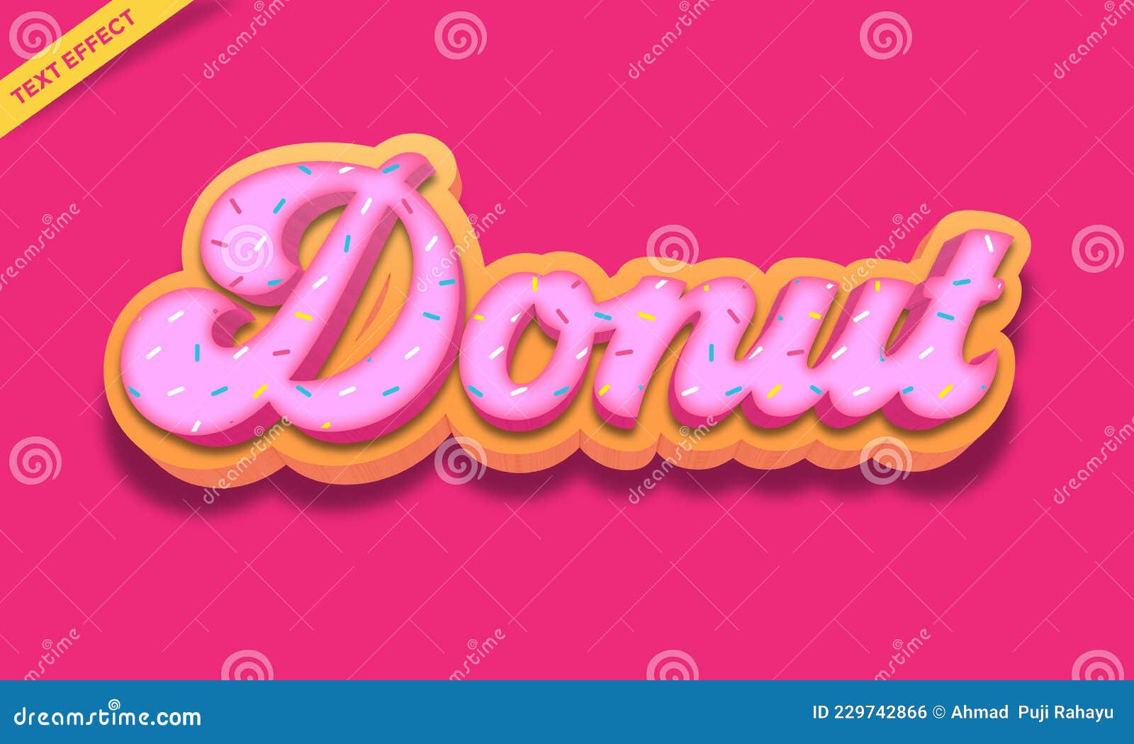Delicious Donuts Text Effect Design Stock Vector - Illustration of ...