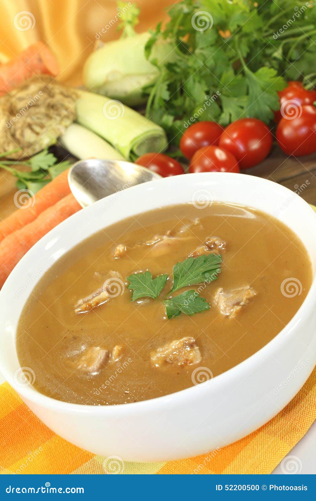 Delicious duck soup stock photo. Image of cream, carrots - 52200500